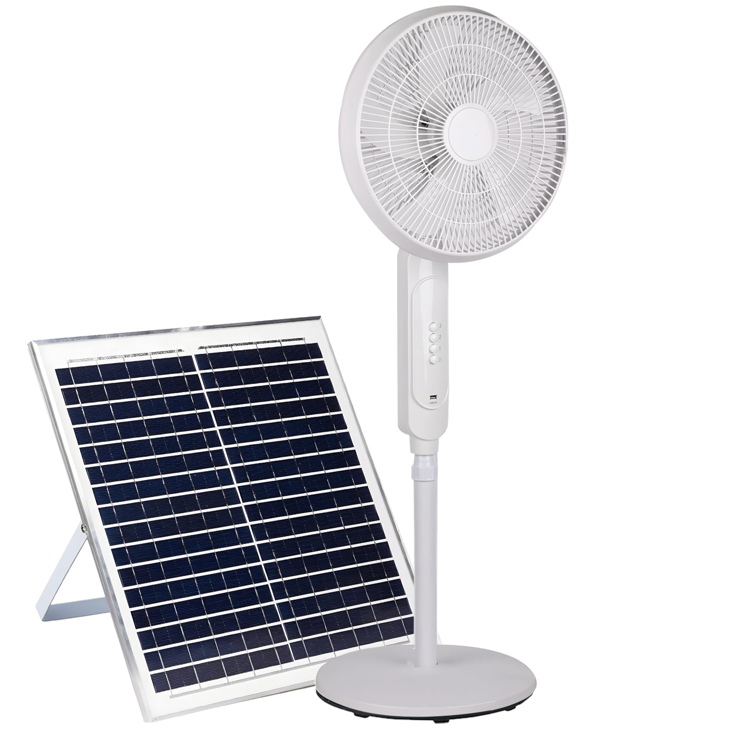 GIGAWATTS HYD-SF818 20W Solar Pedestal Fan Portable and Quiet with High ...