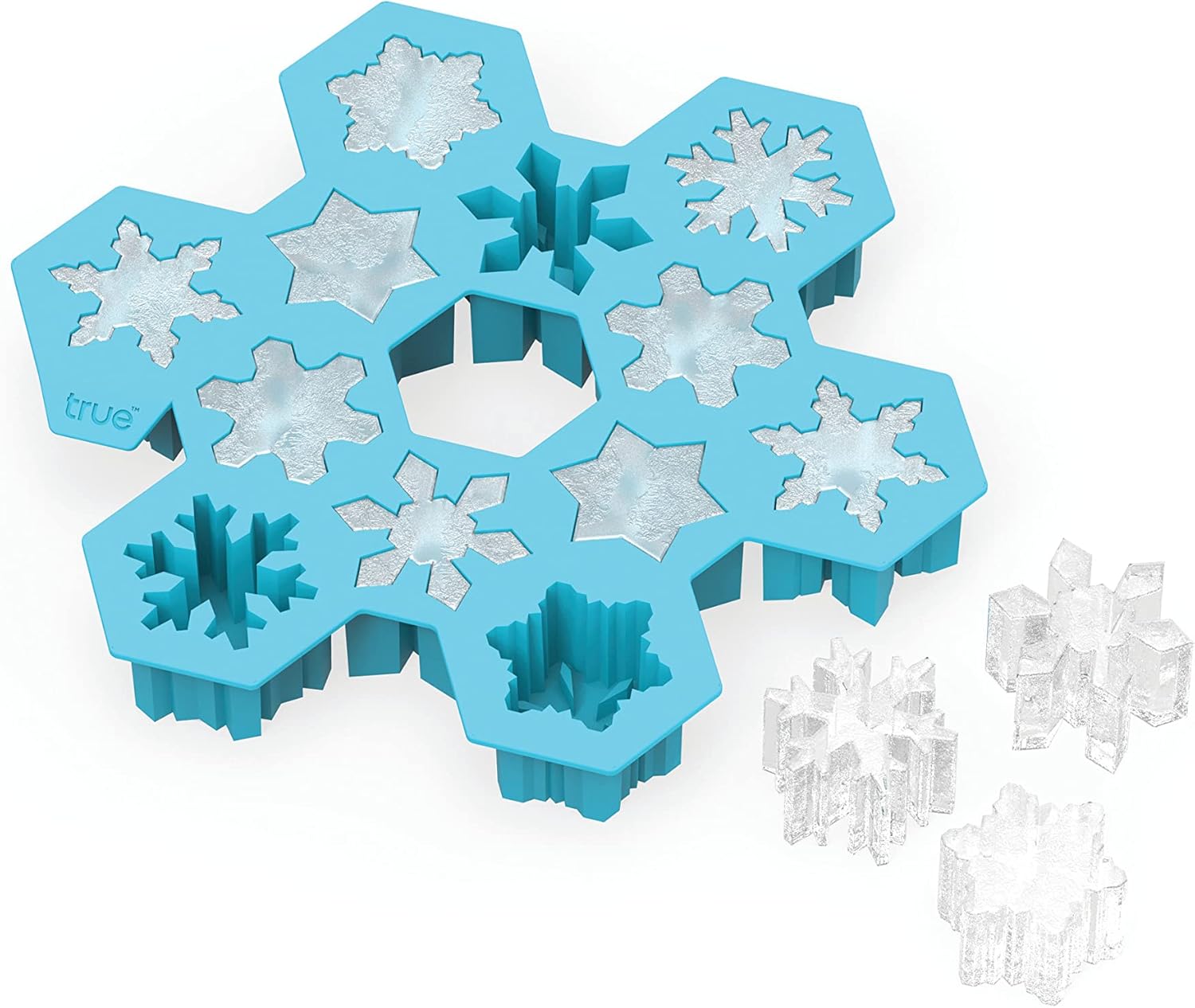 True Zoo 3340 5.75 Inch Snowflake Silicone Ice Cube Tray – Makes 6 ...