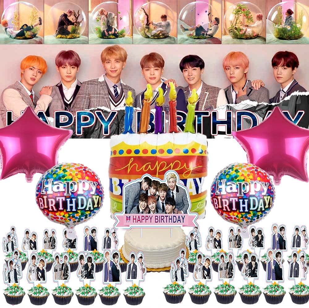 Buy BAKAA BTS Party Decorations Supplies Birthday Banner Girls Boys ...