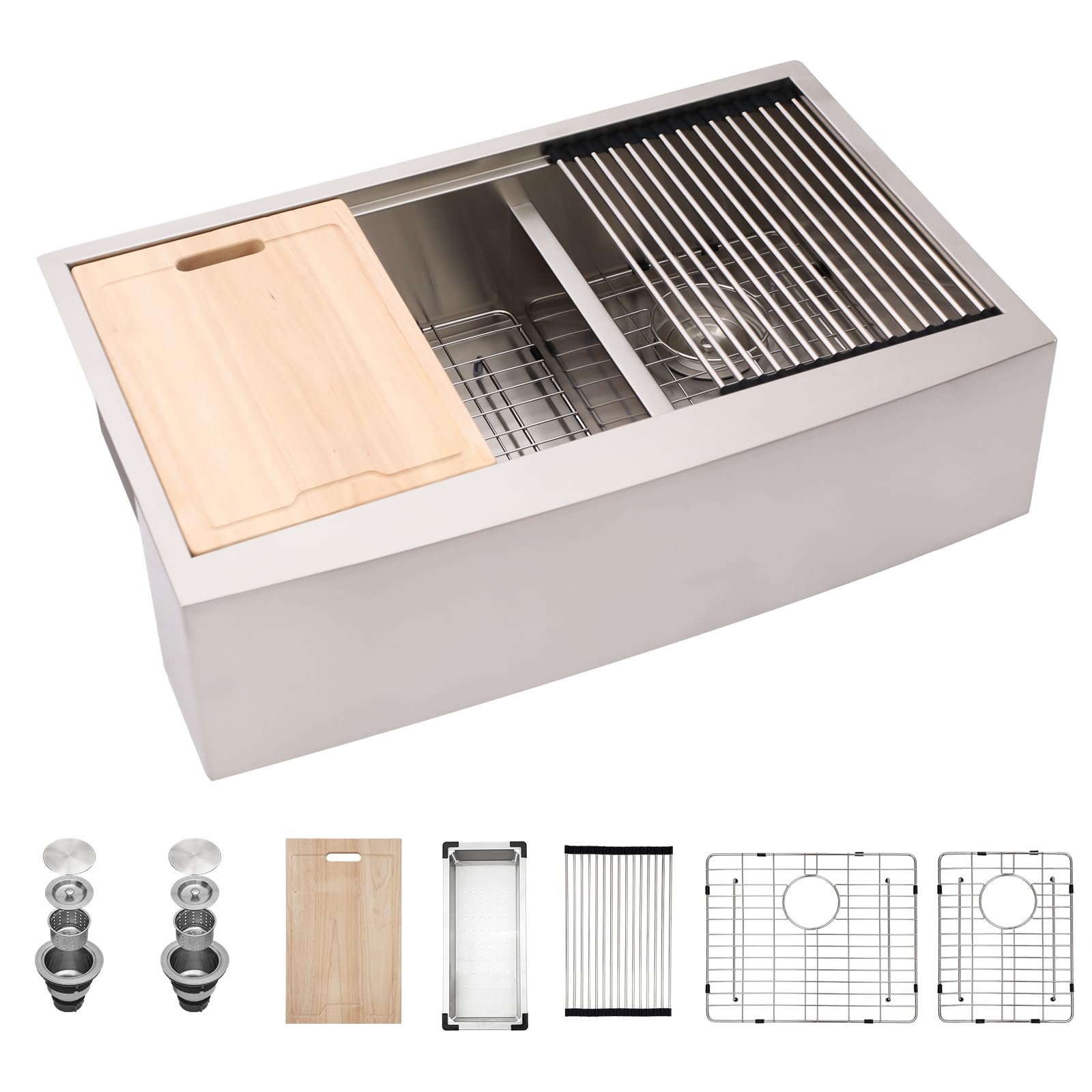 Snapklik.com : 33 Farmhouse Sink Double Bowl - 33 Inch Apron Front ...