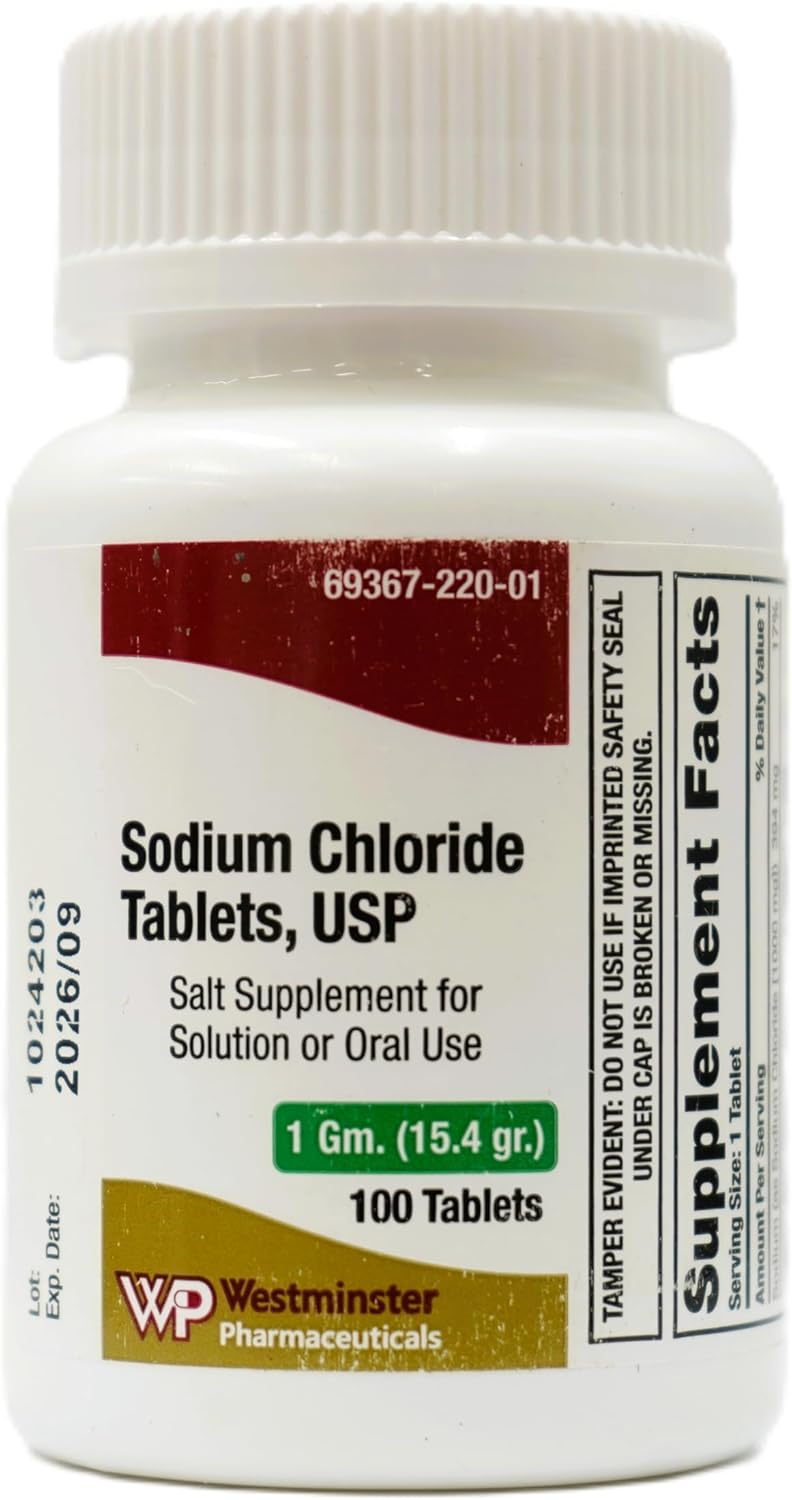 Amazon.com: Westminster Pharmaceuticals Sodium Chloride Tablets USP, 1 ...