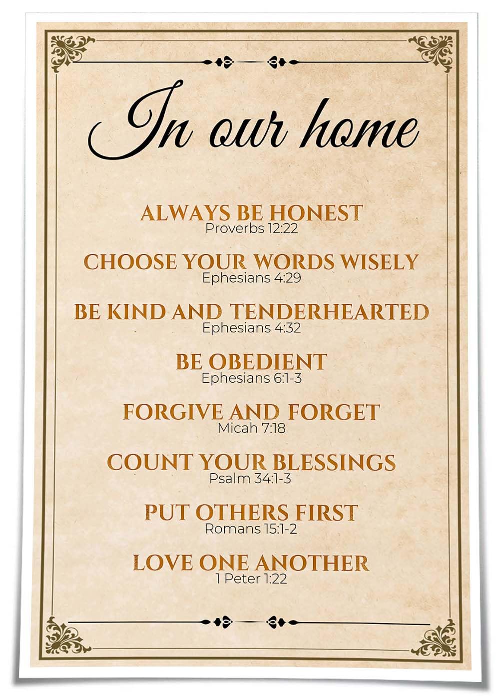 Amazon.com: Panfegzi in Our House Family Rules House Rules Scripture ...