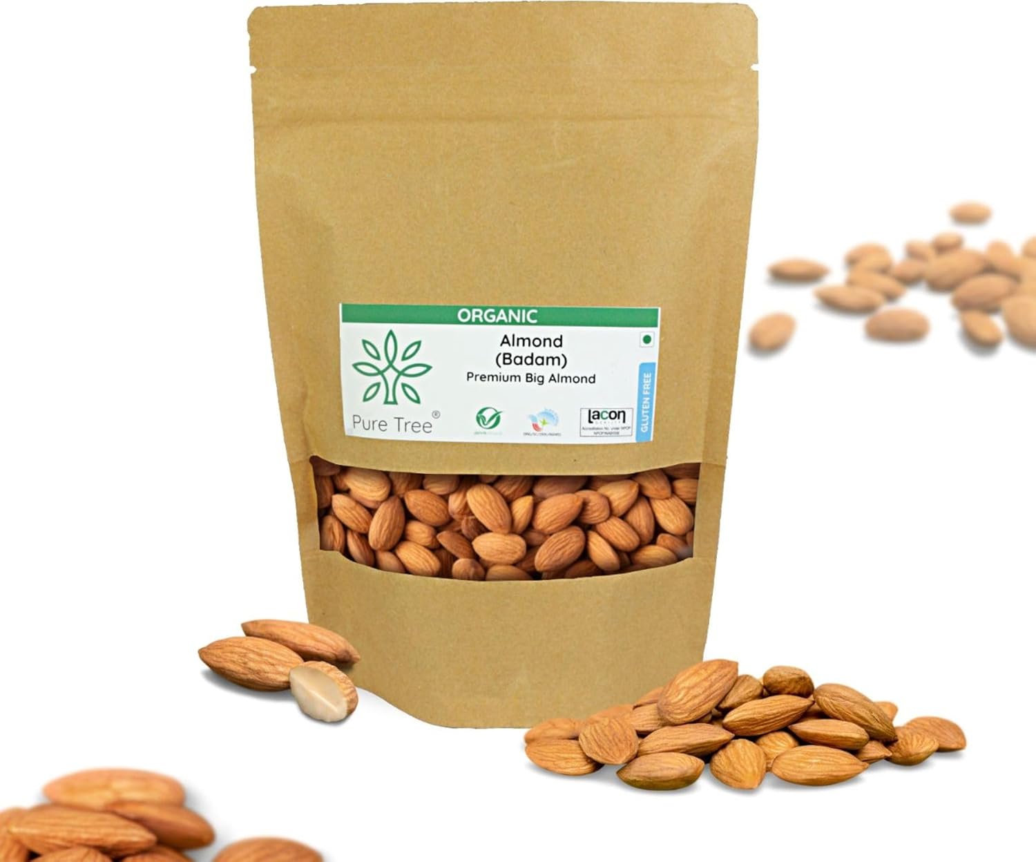Pure Tree | Certified Organic | Almond | 400 g | Badam Whole ...