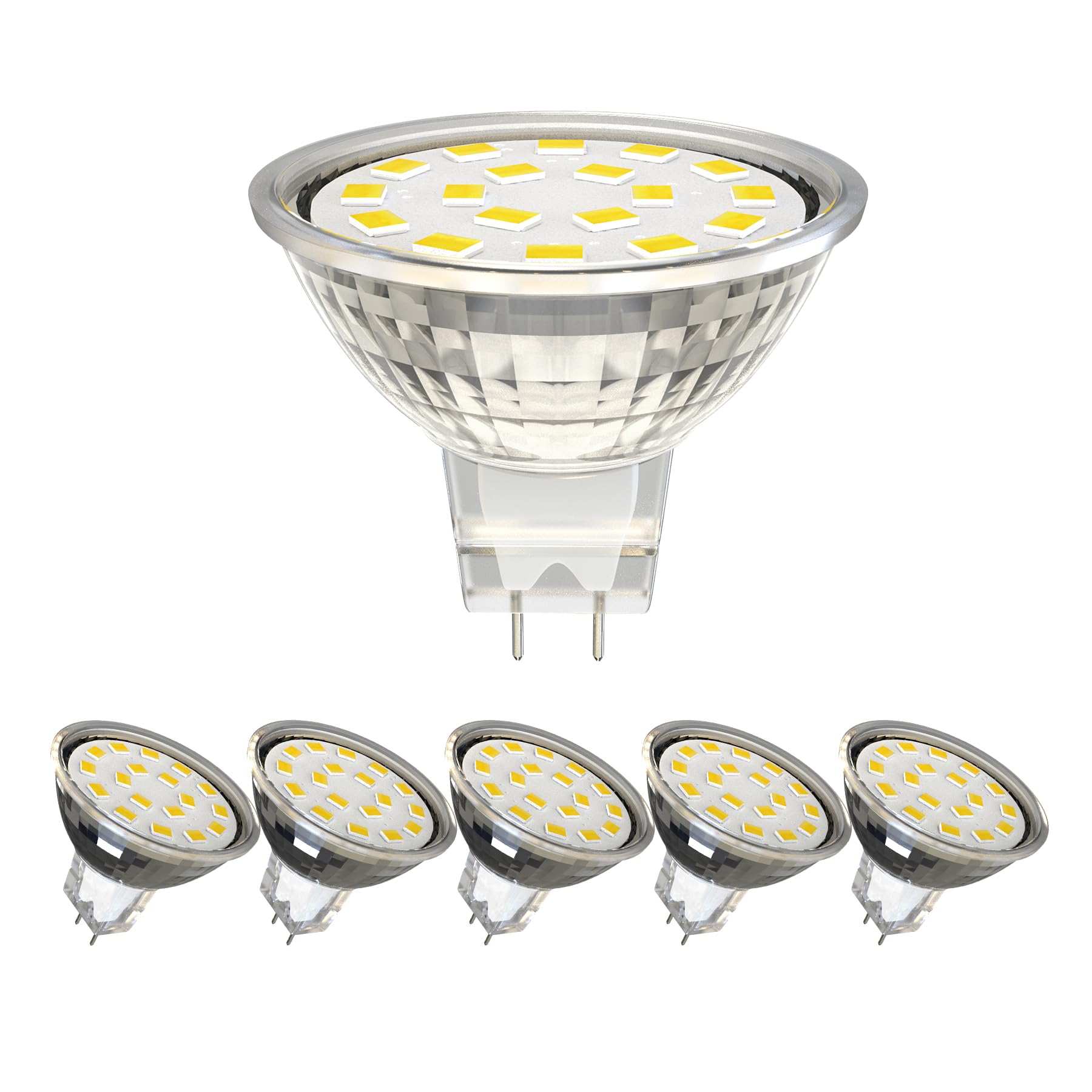 CQTLED MR11 LED Light Bulbs 3W AC/DC12V,Daylight White 6000K 300LM, 100 ...