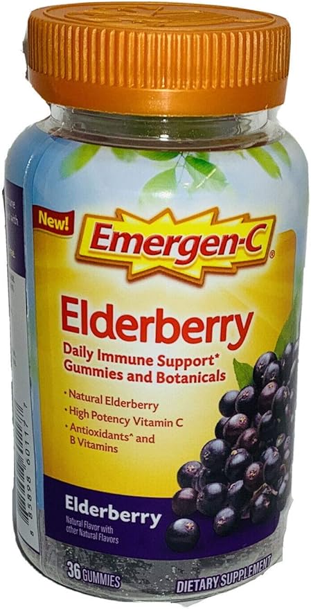 Amazon.com: Emergen-C Elderberry Gummies, Elderberry Immune Support ...