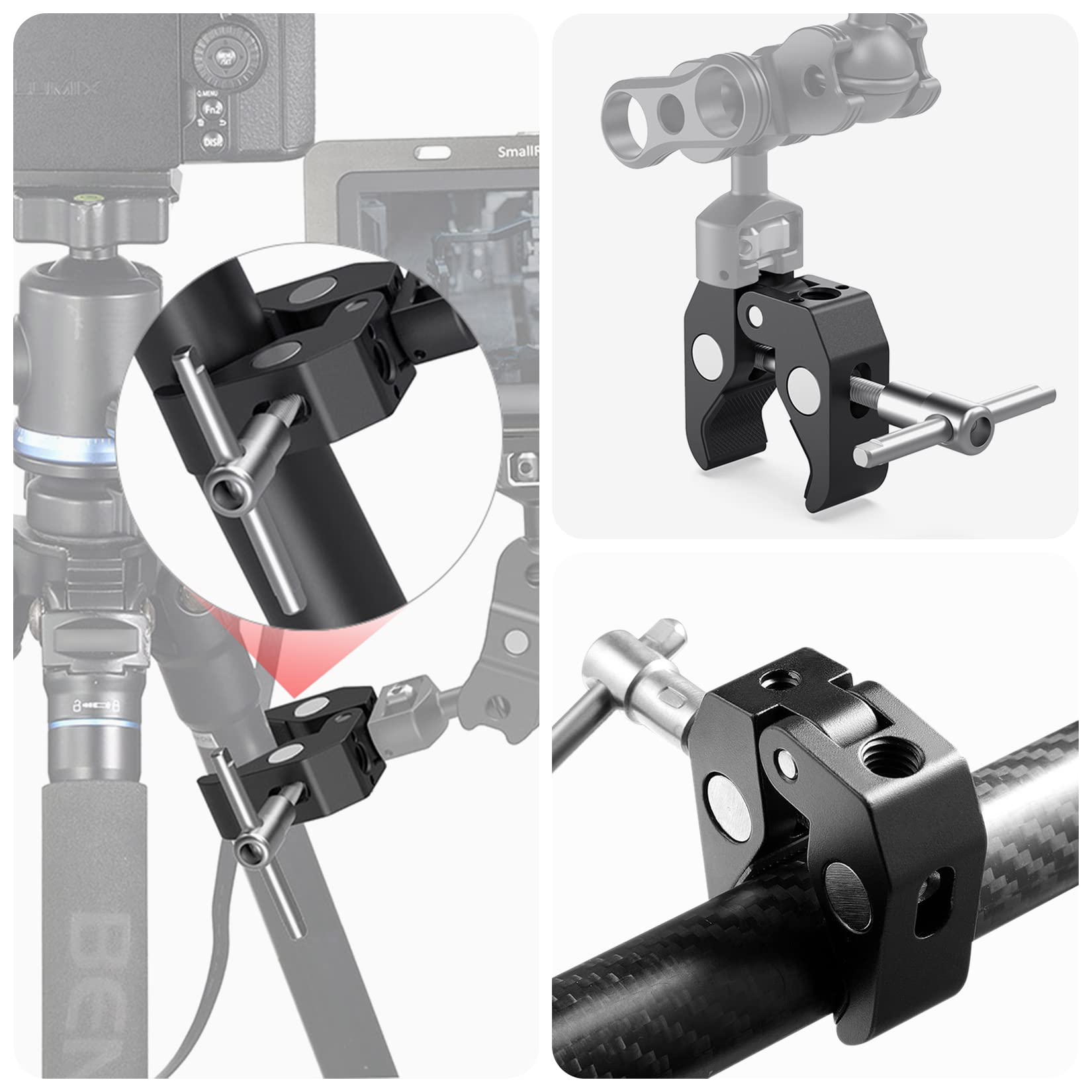 Clamp For Tripod Flashlight Crab Clamp Tongs Pliers Clip Bracket For