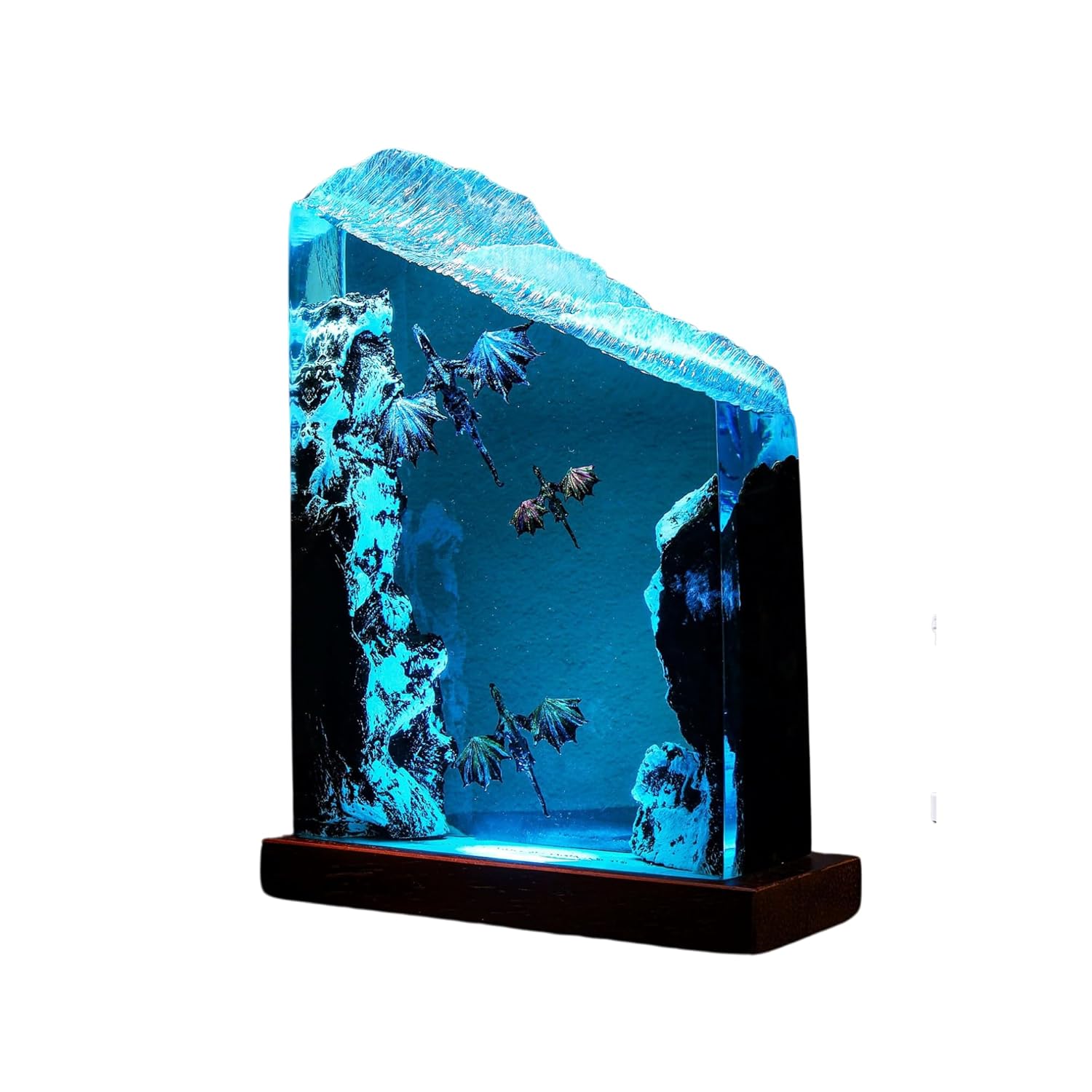 Amazon.com: Dragon Avatar Lamp, Fire and Water Dragon Wood Resin Lamp ...