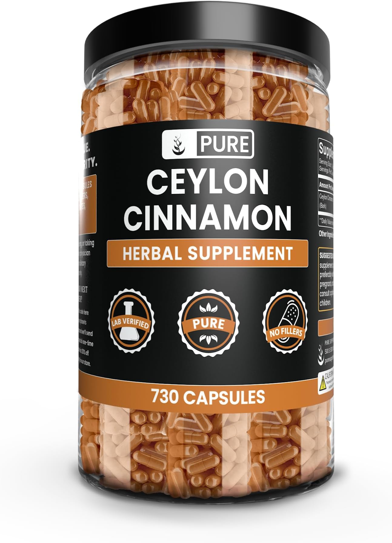 Amazon.com: PURE ORIGINAL INGREDIENTS Ceylon Cinnamon (365 Capsules) No ...