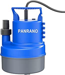 PANRANO 1/5HP Portable Utility Pump Submersible Small Sump Pump ...