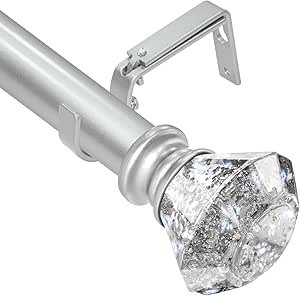 Amazon.com: Silver Curtain Rods 48 to 84 Inch(4-7 ft), Modern ...
