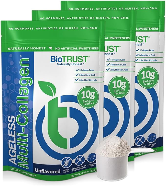 Amazon.com: BioTrust Ageless Multi Collagen Peptides Powder – 5 Types ...