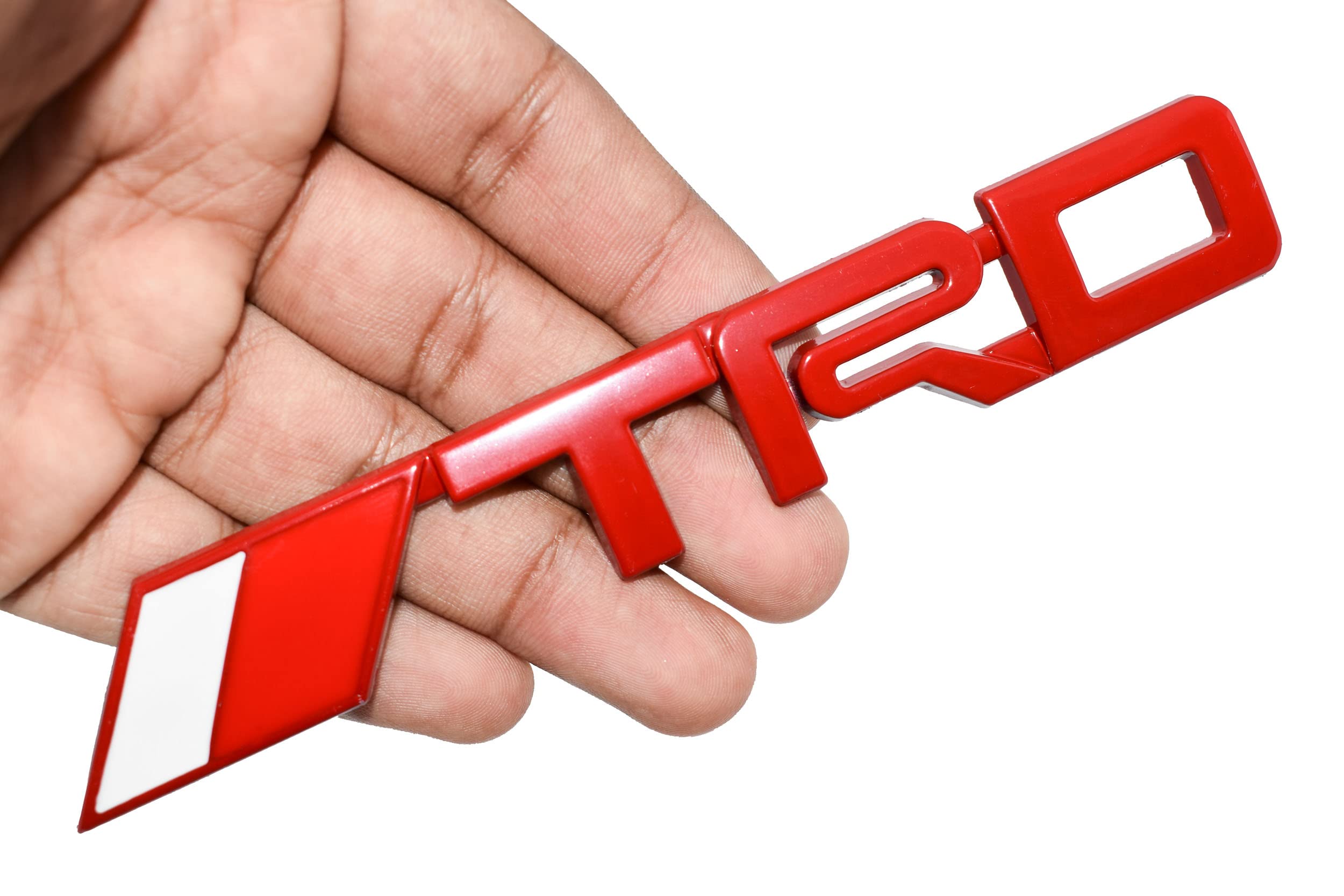 Red Trd Logo 2pcs Trd Off Road Emblem Nameplate Badge For Tacoma