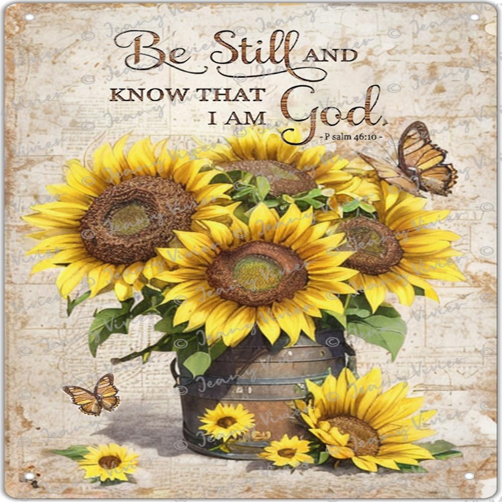 Amazon.com: Super durable Metal Sign Sunflower and Hummingbirds tin ...