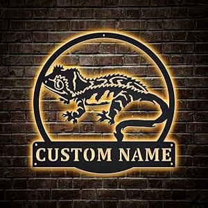 ZYXIFY Gecko Neon Sign, Crested Gecko Metal Sign Led Lights, Custom ...