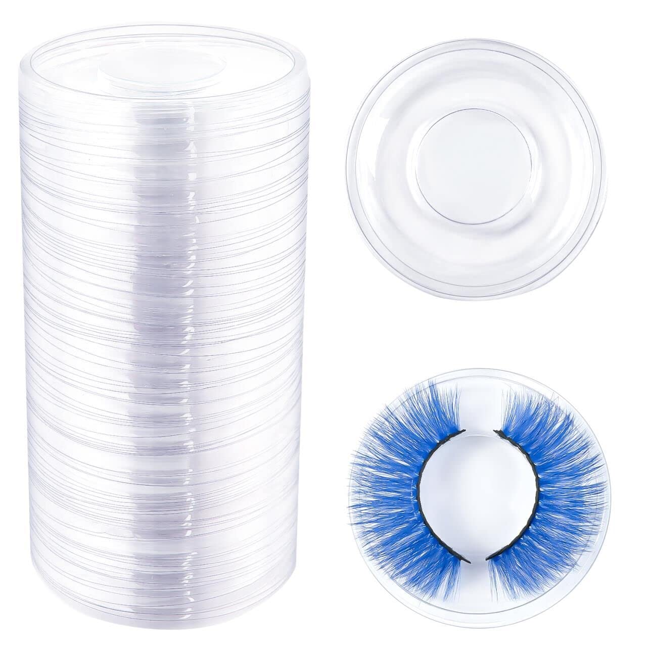Amazon.com: 100 Pack Round Transparent Eyelash Trays Plastic Mink Lash ...