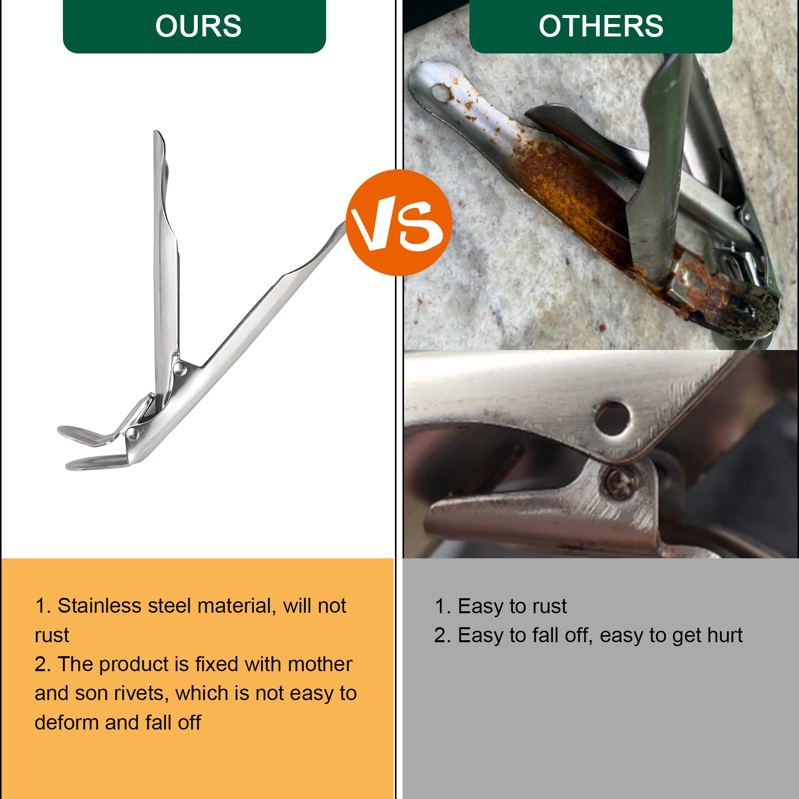 Snapklik.com : Grill Grate Lifter Gripper, Stainless Steel Grate ...