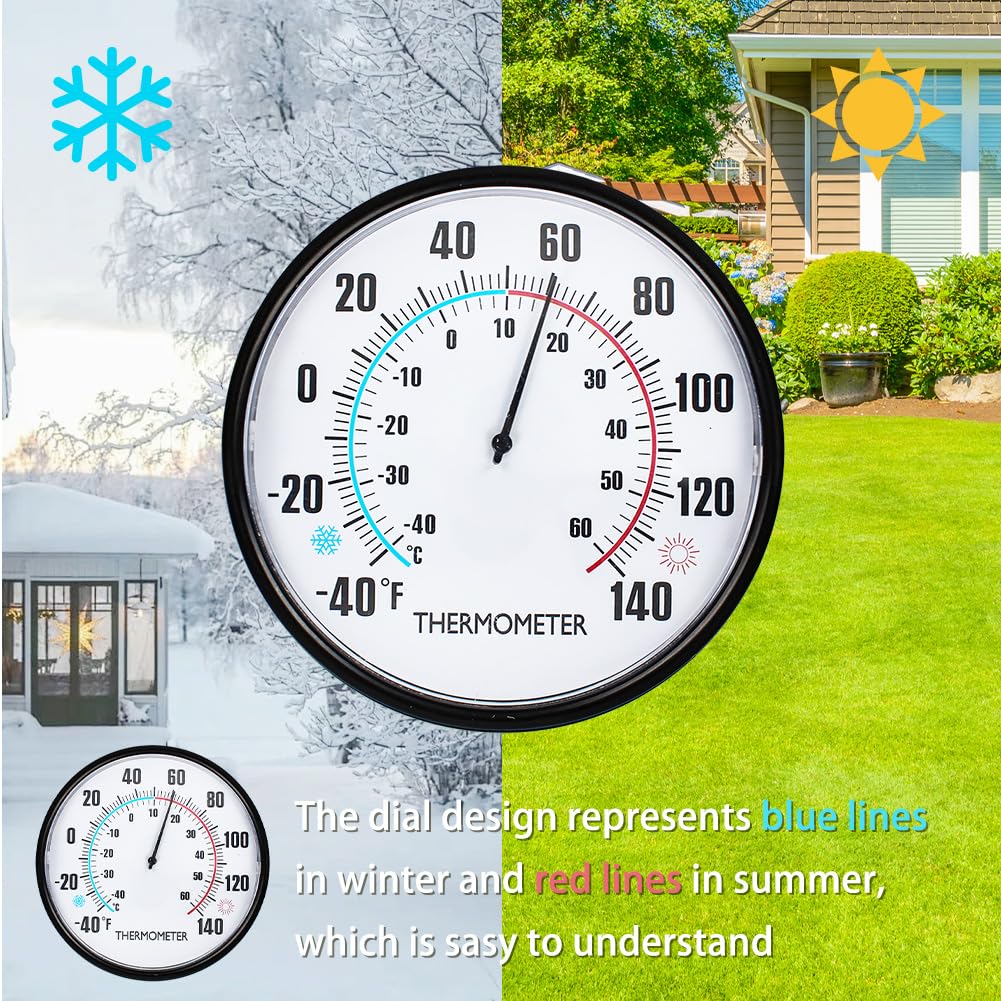 Snapklik.com : 6.3 Indoor Outdoor Thermometer, Outdoor Wall Thermometer ...