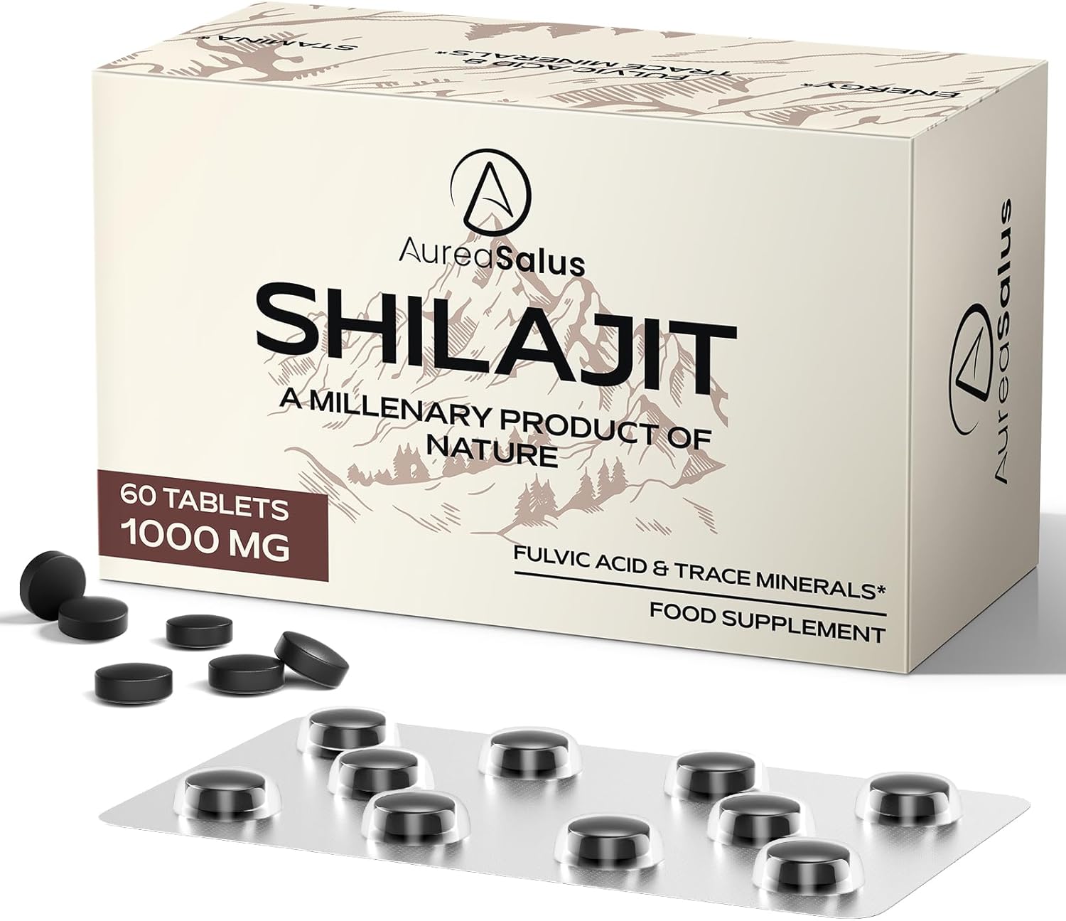 Shilajit Tablets 30,000mg, 60 Counts Himalayan Shilajit Tablets (1000mg ...