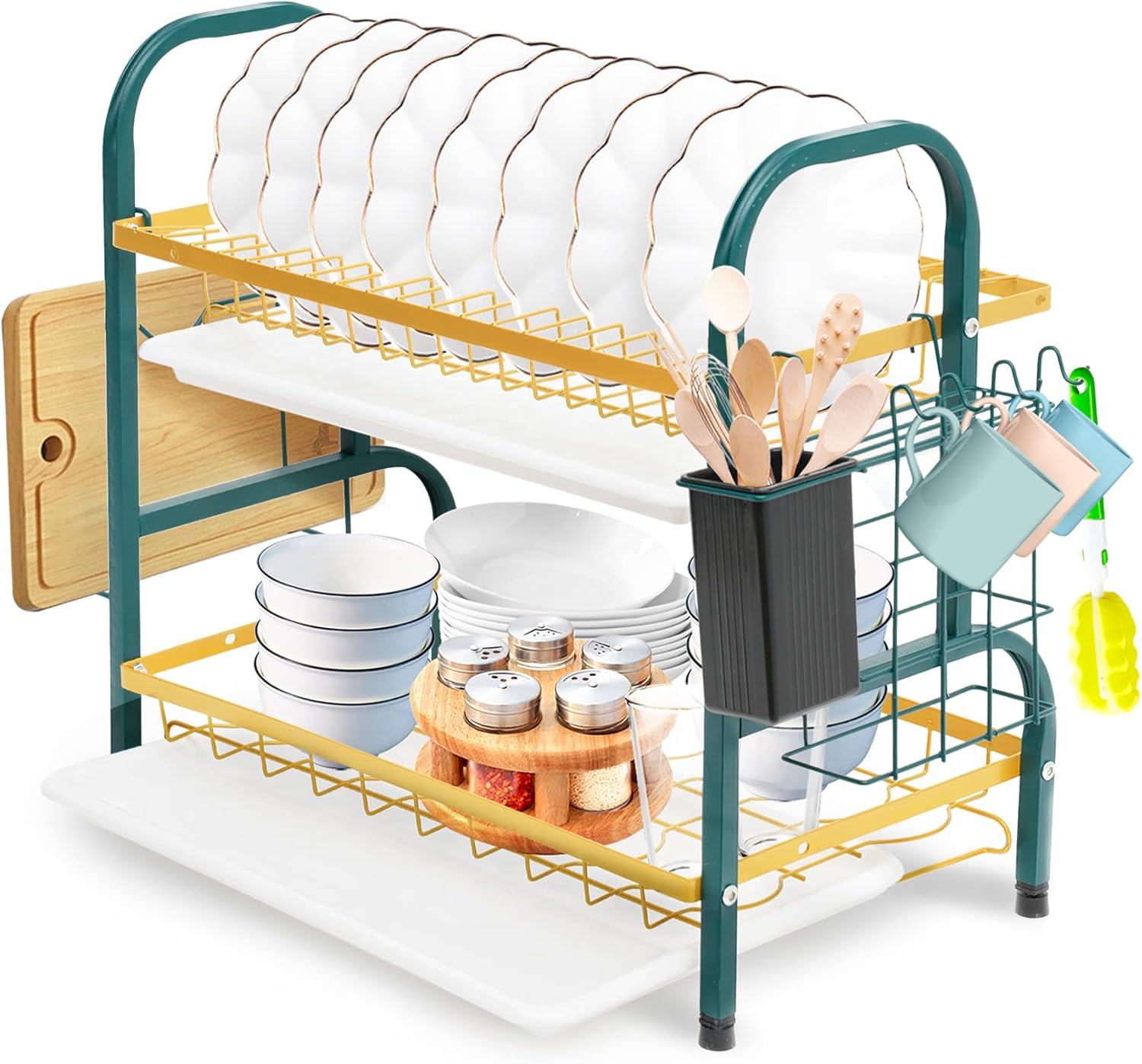 Amazon.com - Eapura Dish Drying Rack 2 Tier Dish Drainer with Drip Tray ...