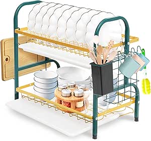 Amazon.com - Eapura Dish Drying Rack 2 Tier Dish Drainer with Drip Tray Rustproof Large Capacity ...