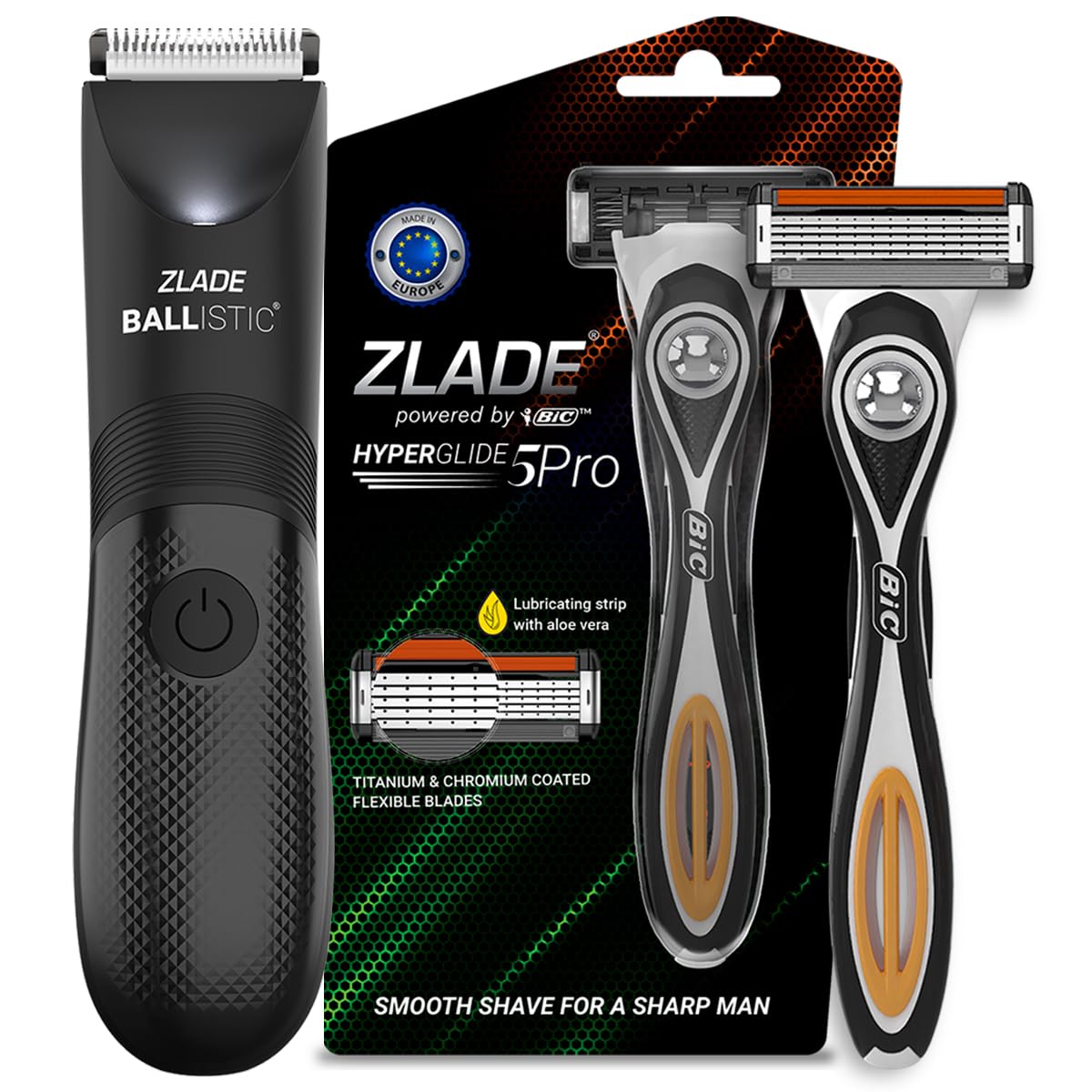 Zlade Ballistic Lite Trimmer and HyperGlide5 Pro Shaving Razor for Men ...