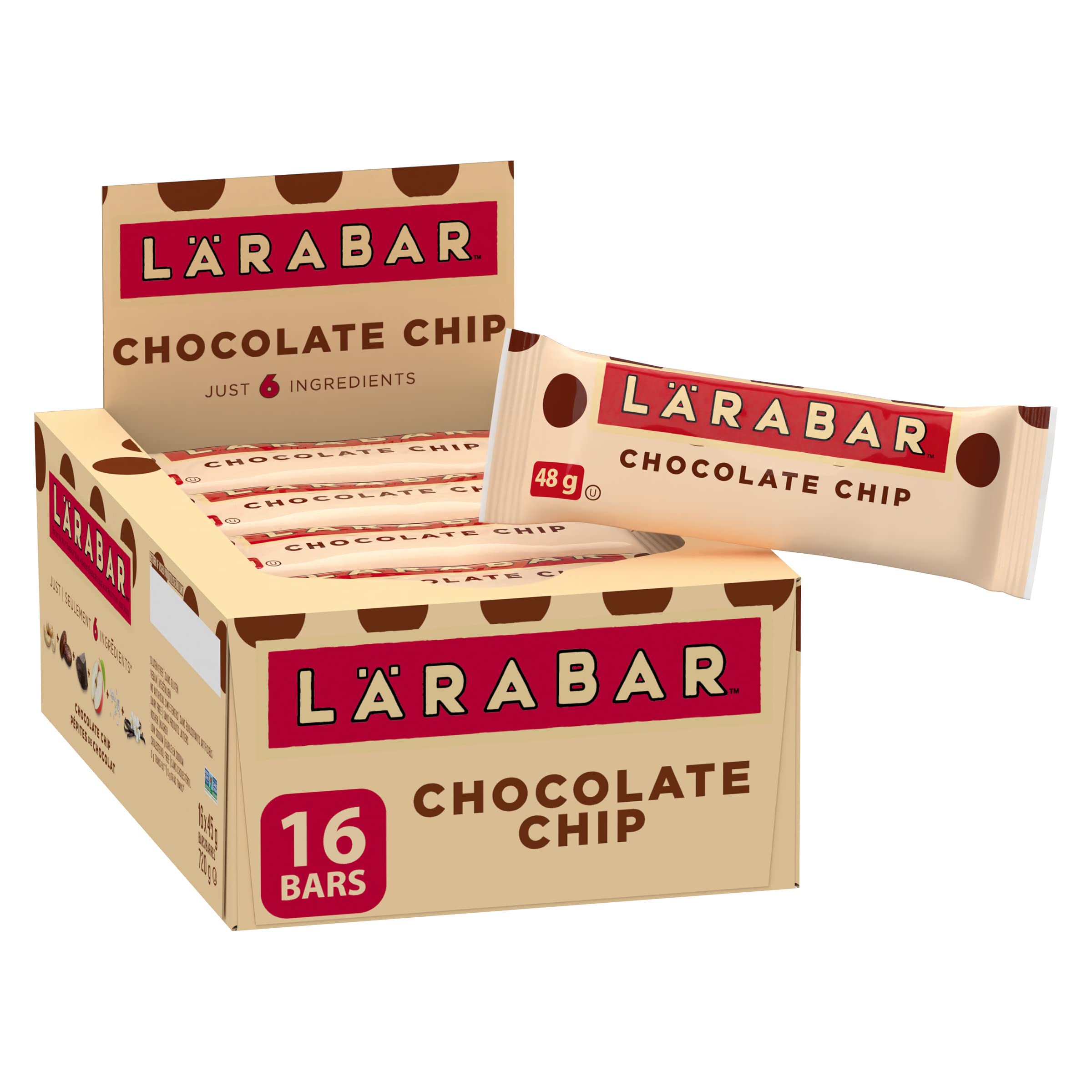 LÄRABAR Chocolate Chip, Fruit and Nut Energy Bar, Pack of 16 Bars ...