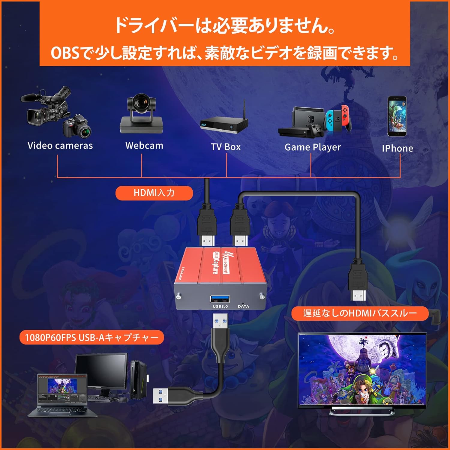 Mirabox Video Capture Board for Game Play and Live Chile | Ubuy