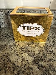 Amazon.com: Yamahiko Acrylic Tips Jar for Money, Gold Tip Box for ...