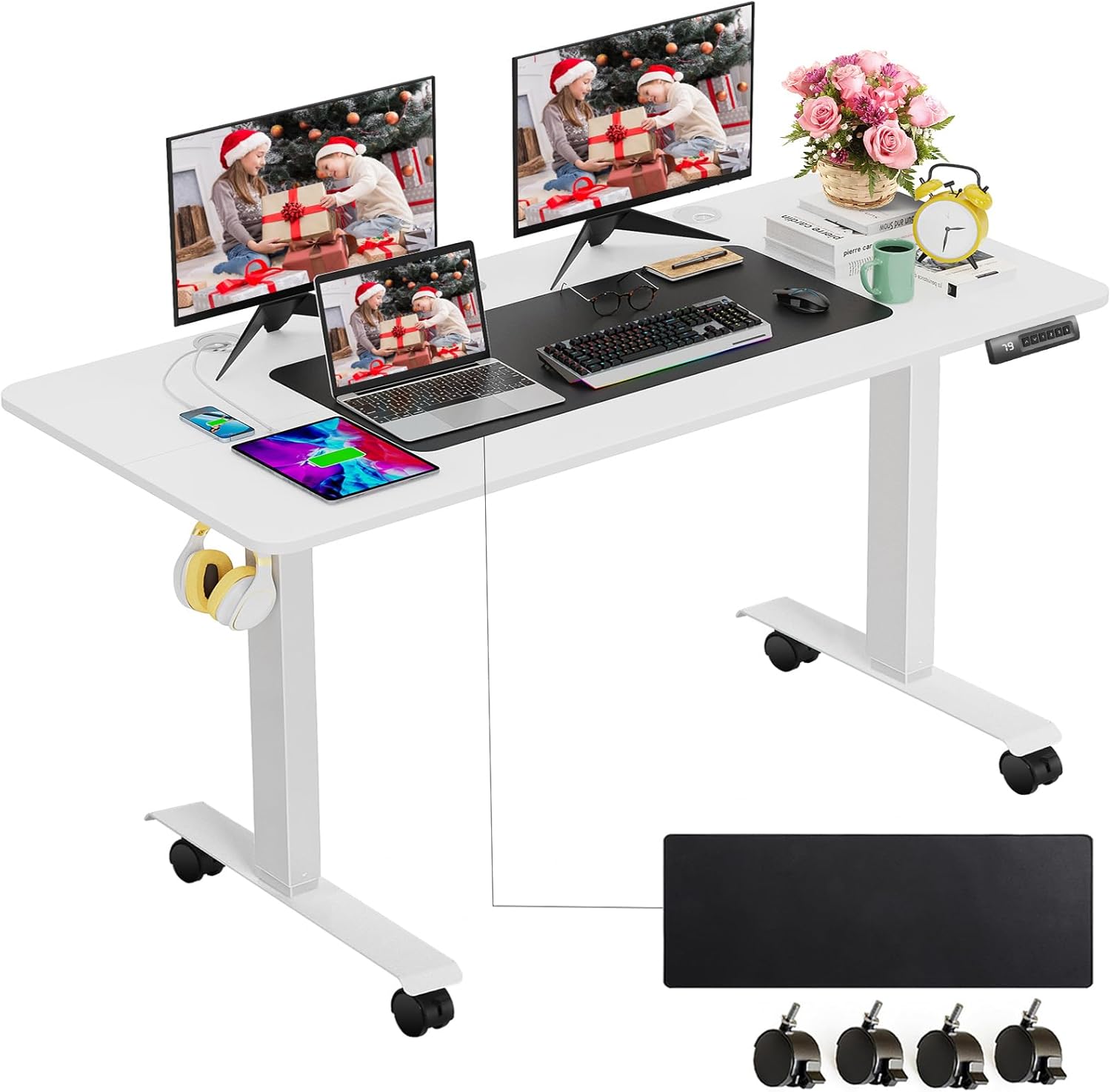 Amazon.com: farexon Electric Standing Desk Adjustable Height, 63x24 ...