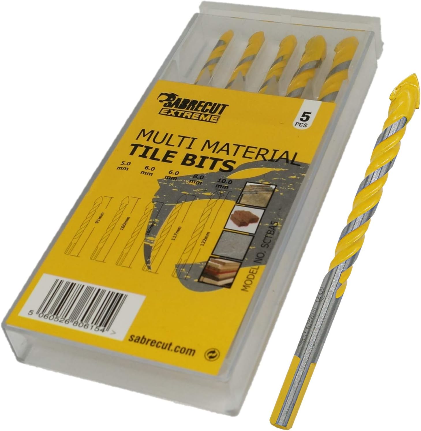 SabreCut SCTBA5 Multi-Material Tile Drill Bits Set for Ceramic ...