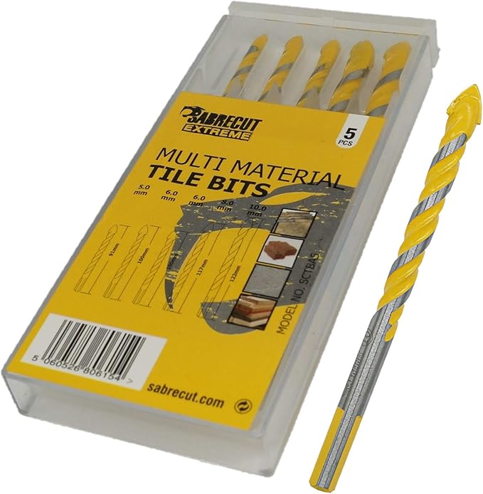 SabreCut SCTBA5 Multi-Material Tile Drill Bits Set for Ceramic ...