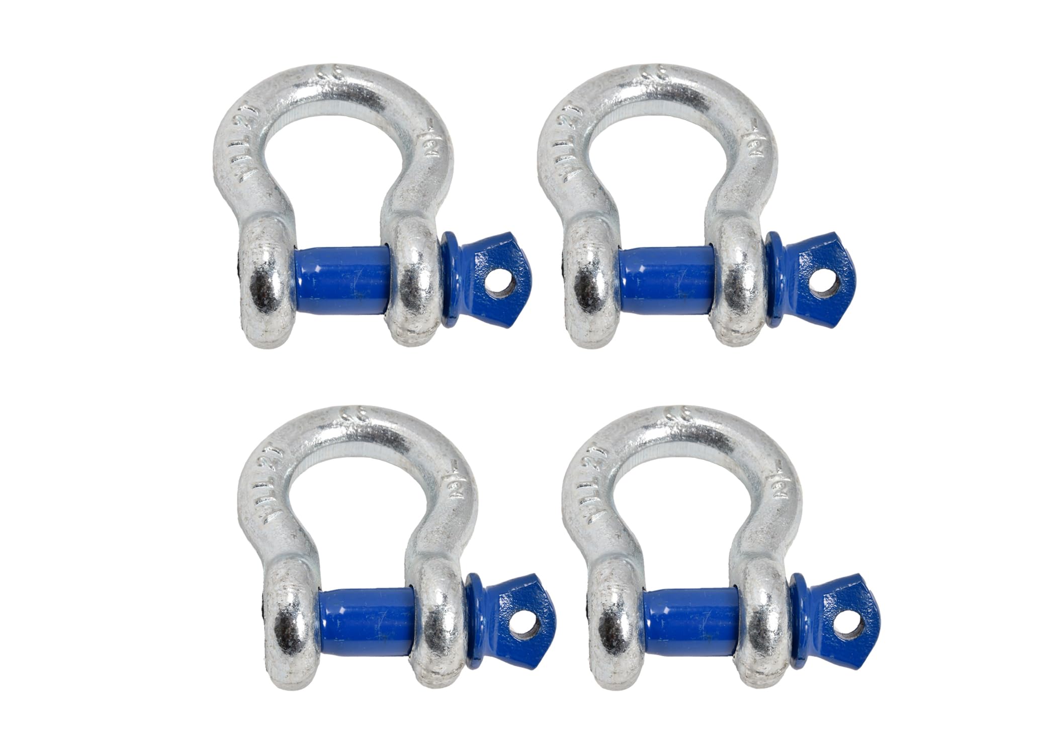 Amazon.com: Hi-Gear 4 Pack Galvanized-Blue Rigging 1/2" Bow Shackles D ...