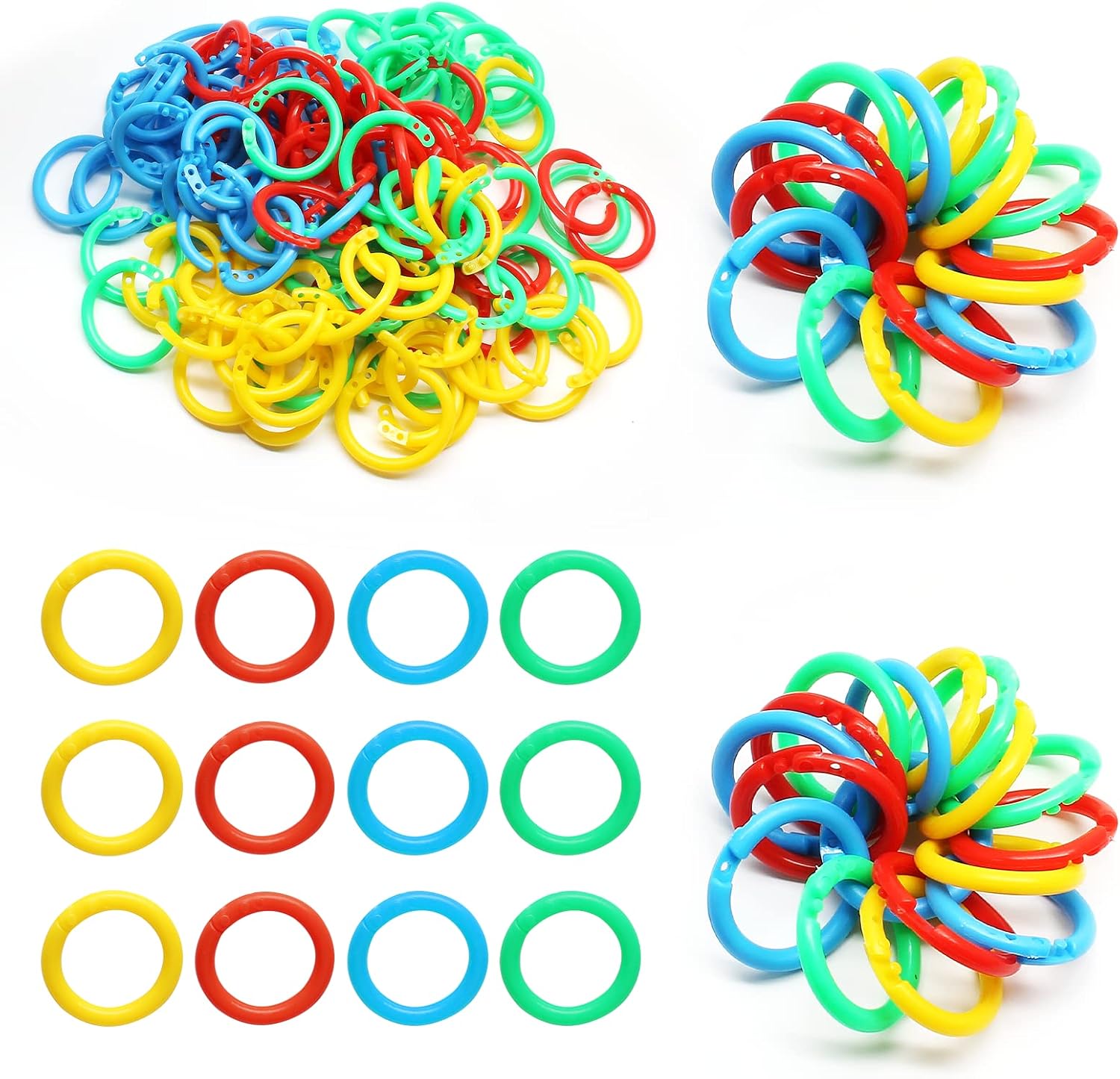 Amazon.com : Unlorspy 120 PCS Colorful Plastic Binder Rings,Multi-Color ...