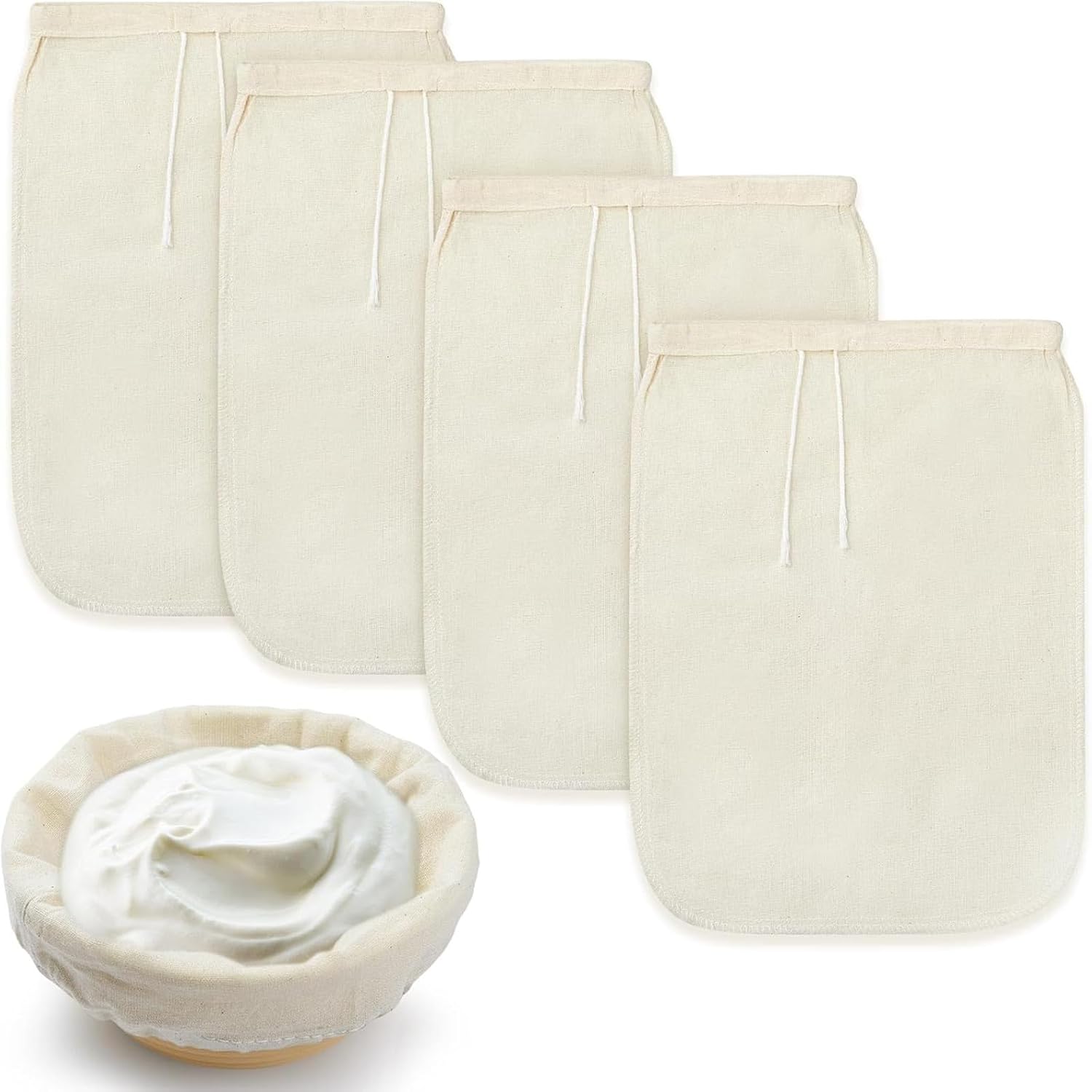 Amazon.com: Tioncy 4 Pcs Greek Yogurt Strainers 11.8 x 7.9 Inch ...
