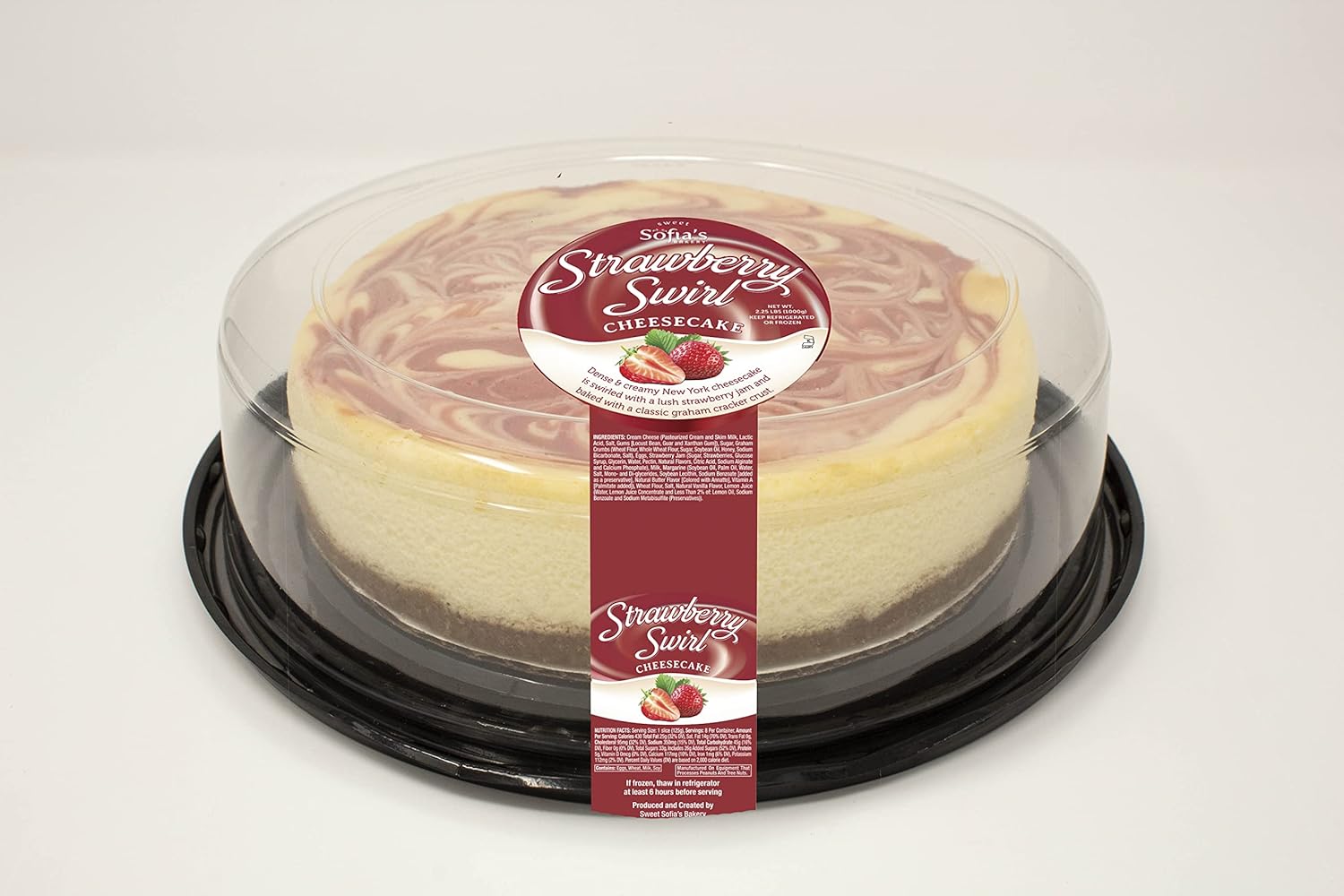 Amazon.com: Sweet Sofia's Bakery, 8" Cheesecake, Strawberry Swirl (sold frozen) : Grocery ...