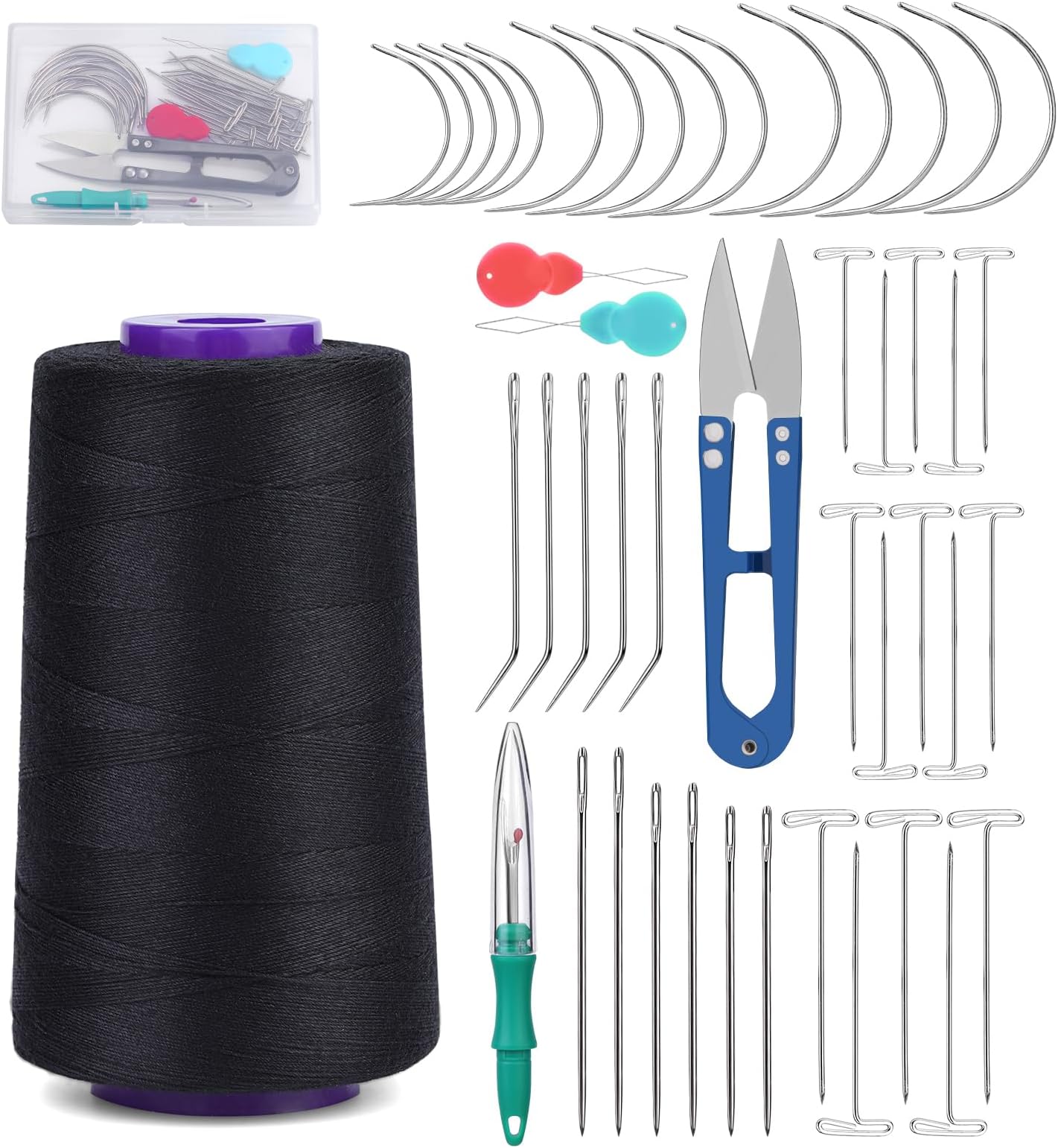 Amazon.com: 4 Rolls Sewing Thread Weaving Threads for Making Wig, Hand ...