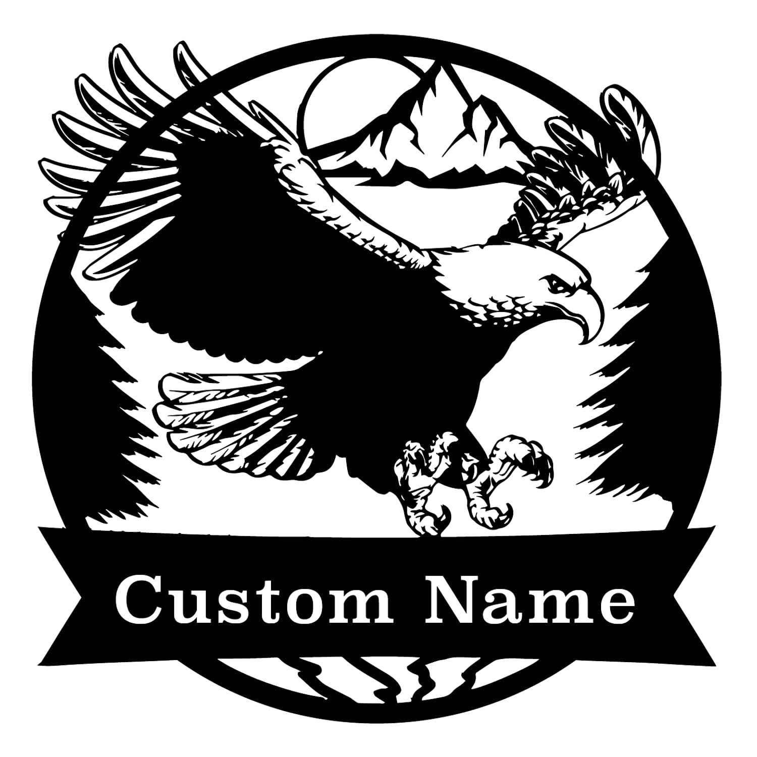 Amazon.com: Custom Eagle Metal Sign, Customized Flying Bird Metal Wall ...