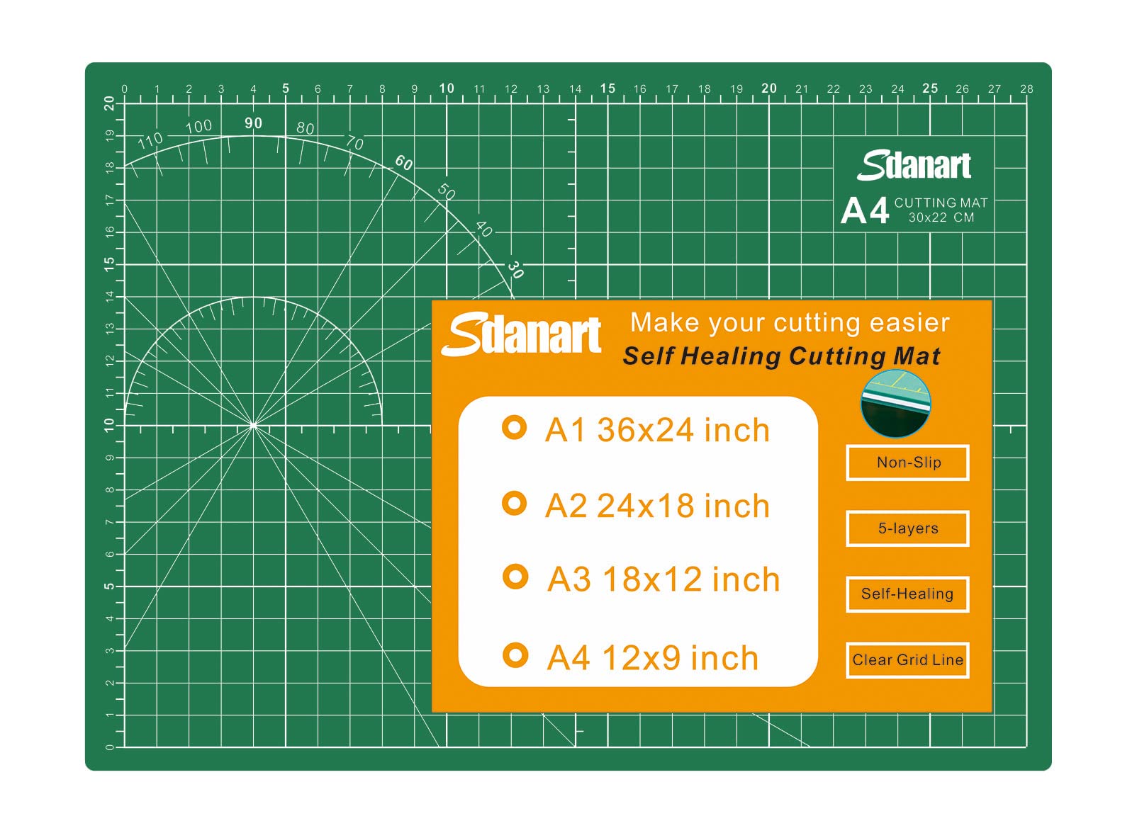 Snapklik.com : Sdanart Self Healing Cutting Mat: 9"12" Double Sided 5 ...