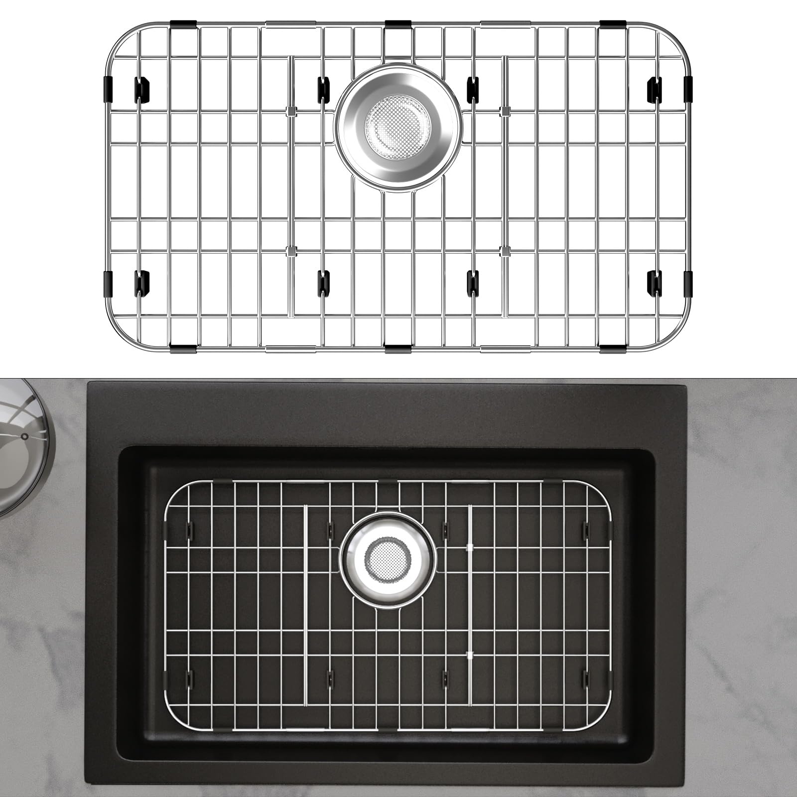 KIKIBRO Sink Protectors for Kitchen Sink, Sink Grate Grid for Bottom of ...