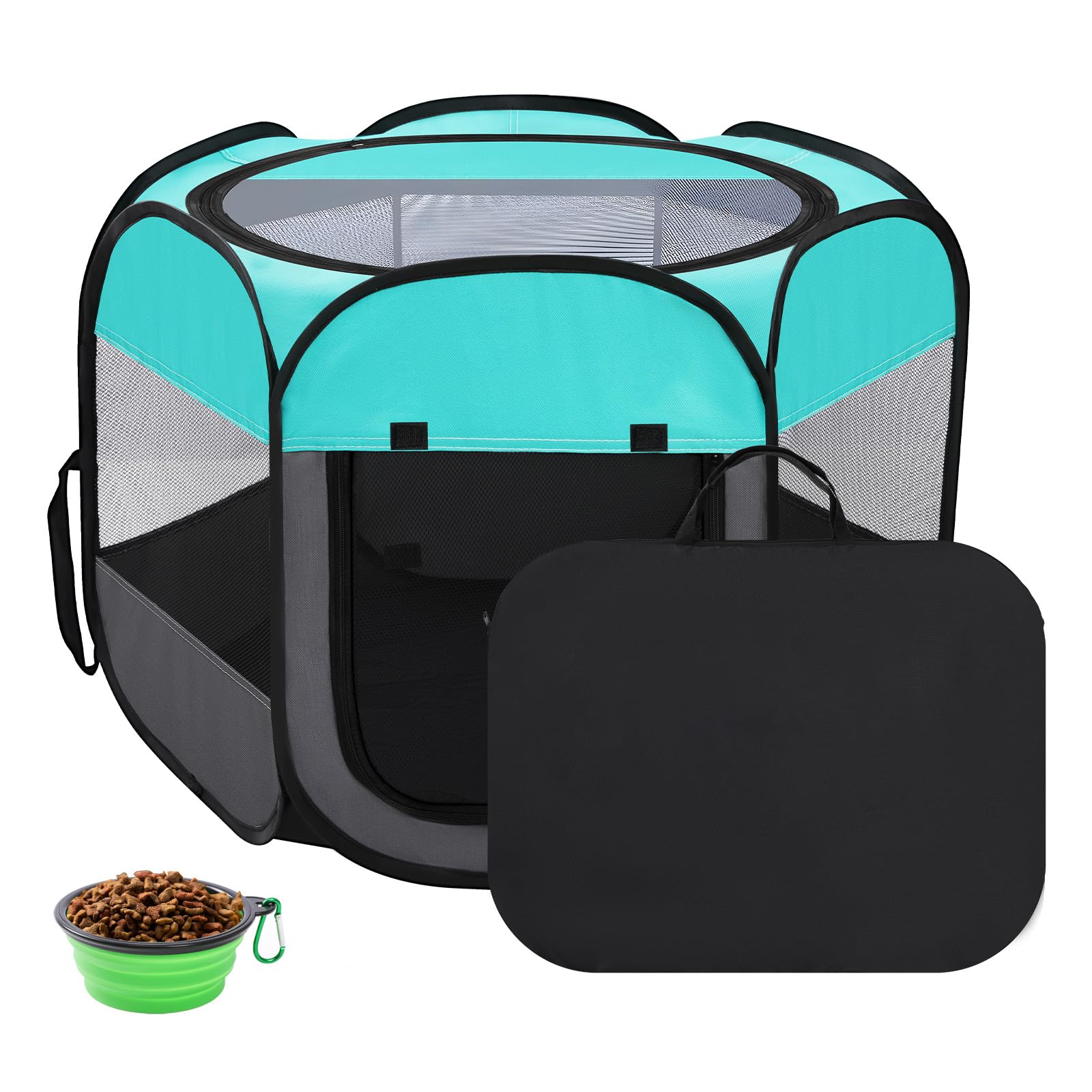 Amazon.com : Pet Puppy Playpen for Cat Dog Indoor Outdoor, Foldable ...