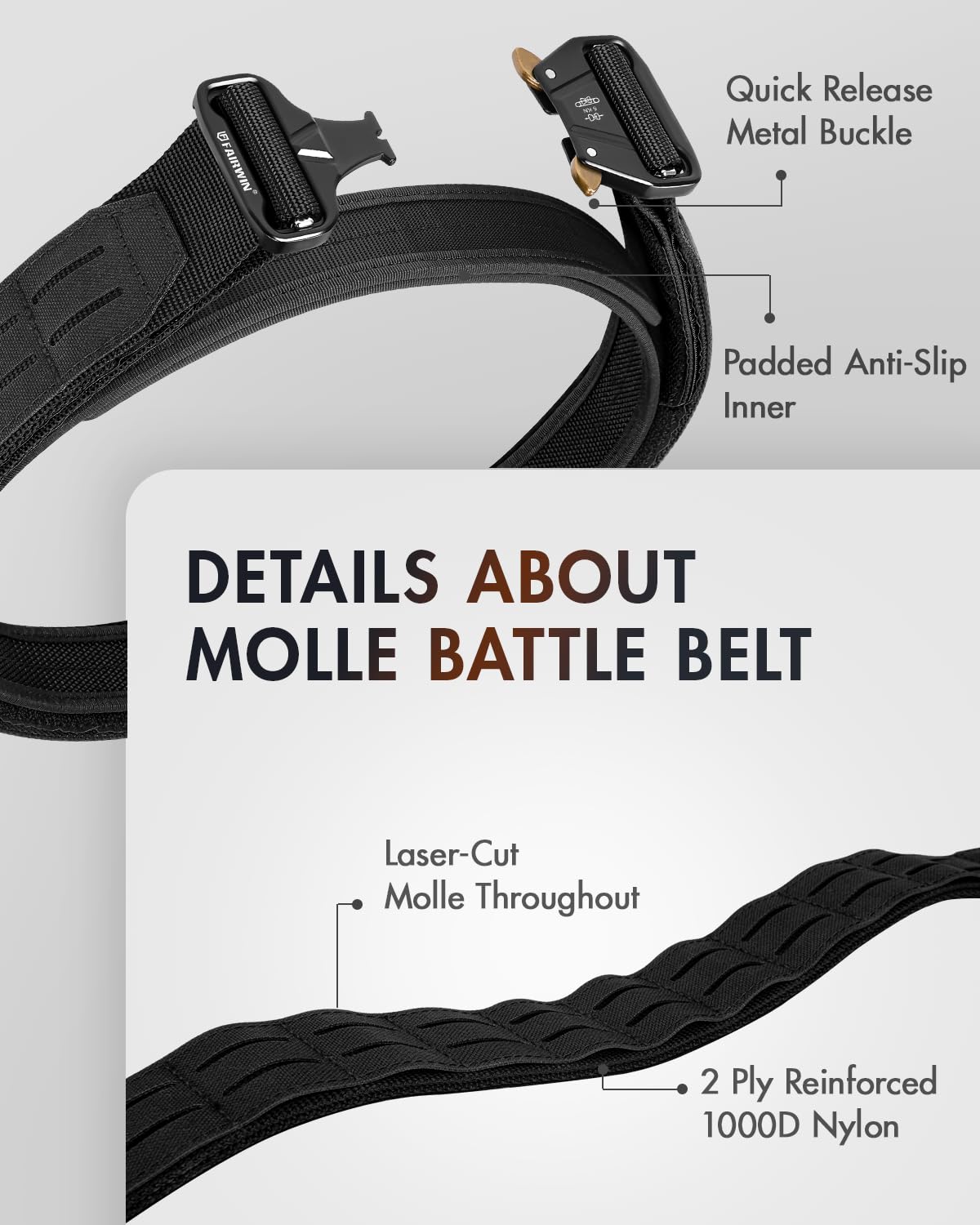 Snapklik.com : FAIRWIN Tactical Balttle Molle Rigger Belt