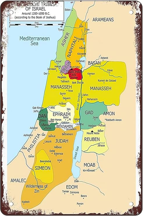 Amazon.com: Funny Map Map of Twelve Tribes of Israel ation Puzzles 1000 ...