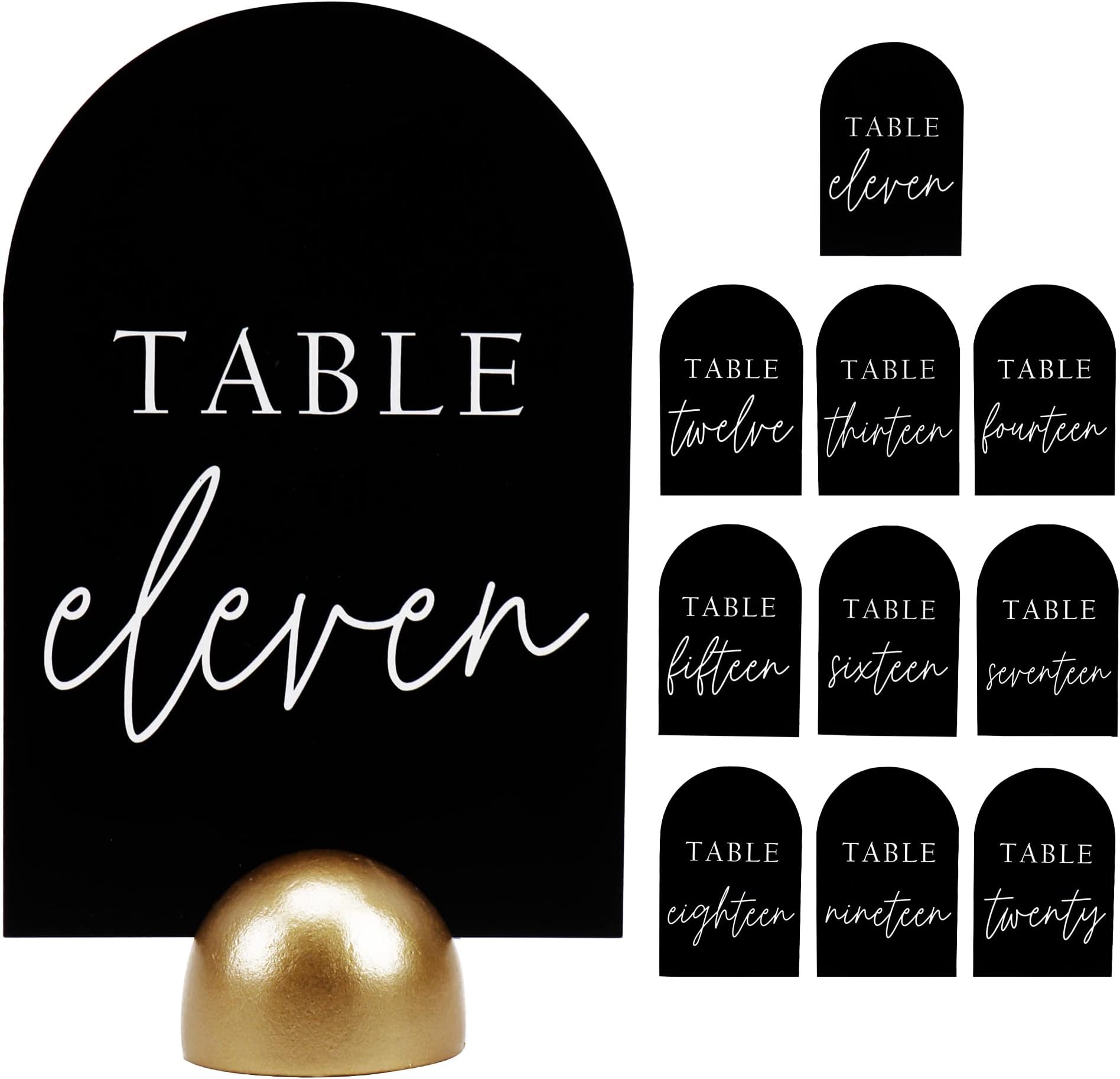 Amazon.com: Hanna Roberts Modern Cursive Table Number Black Card Stock ...