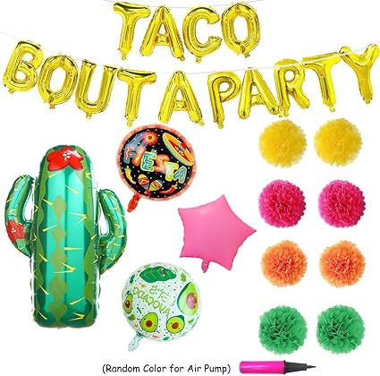 Amazon.com: Taco Bout A Party Foil Ballons - 24" Large Cactus Ballon ...