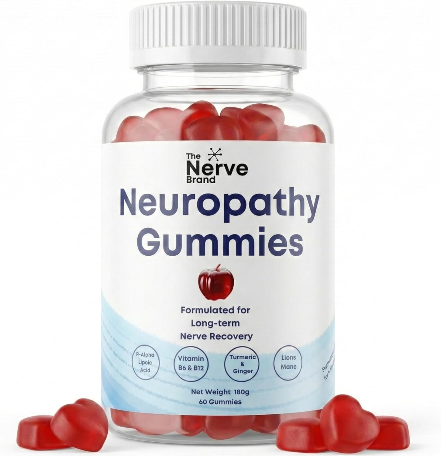 Amazon.com: The Nerve Brand Neuropathy Support Gummies, 600 mg R Alpha ...
