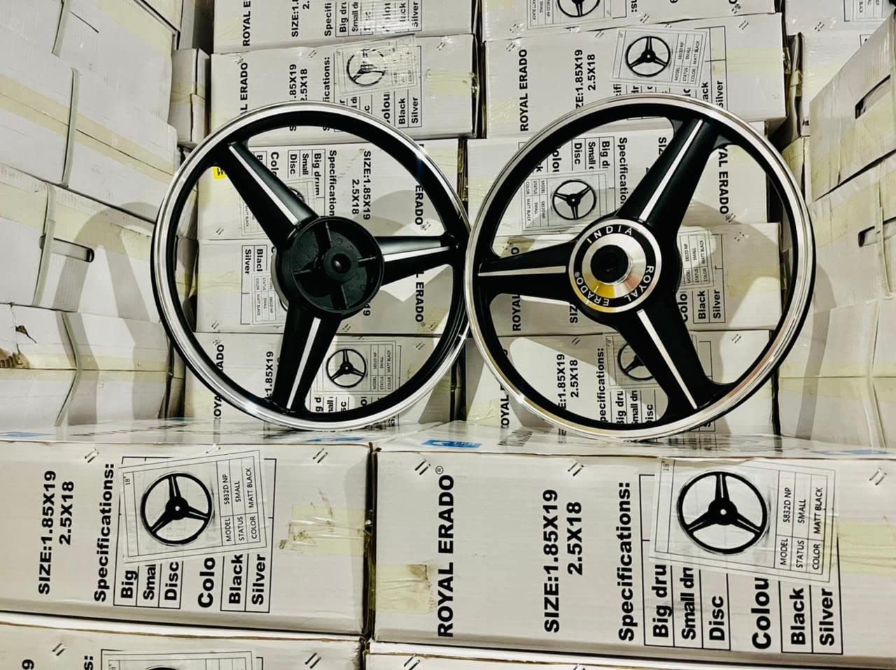 Buy ROYAL ERADO 3 Spokes STAR NEW Diamond Mercedes BLACK Alloy Wheel ...