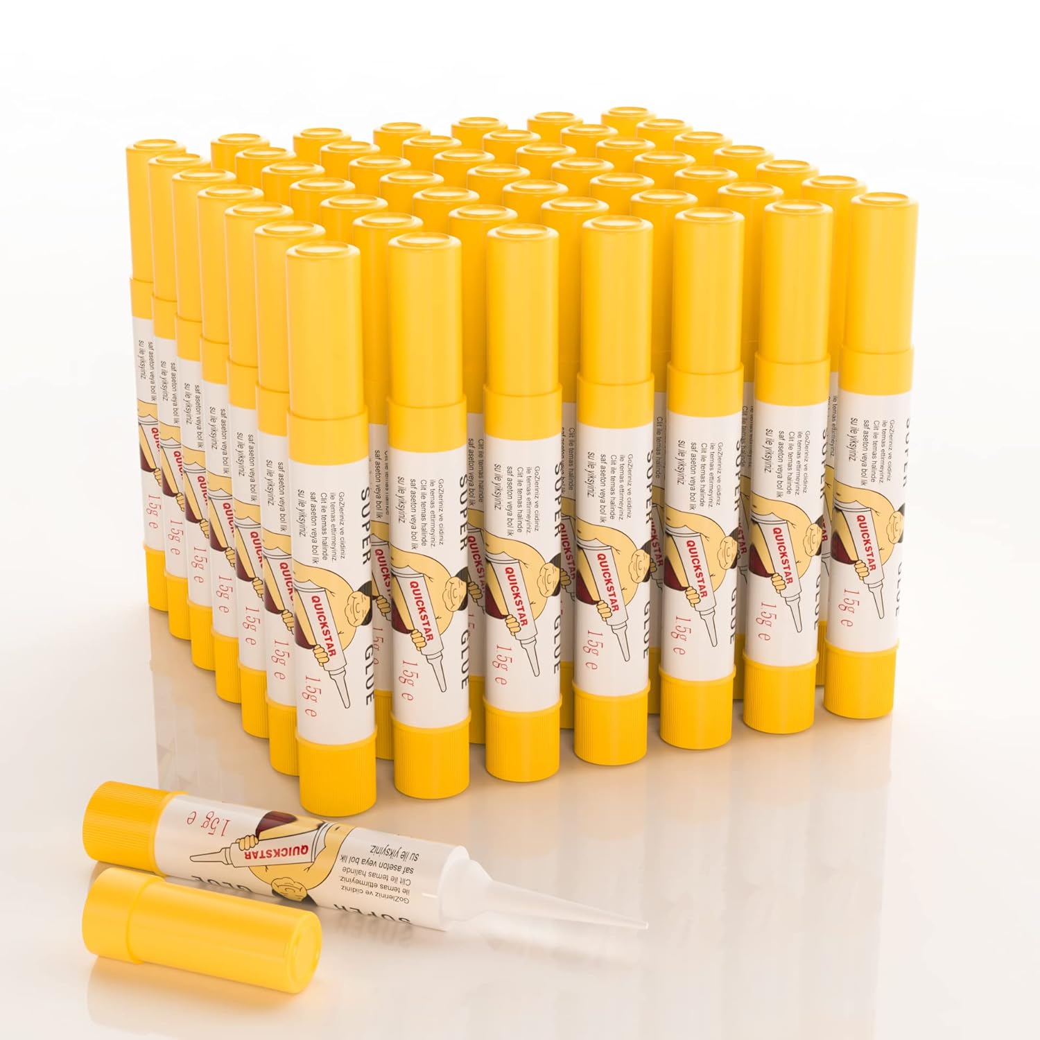 50pcs Vial Convenient Super Glue Clear, Weglau All Purpose Adhesive ...