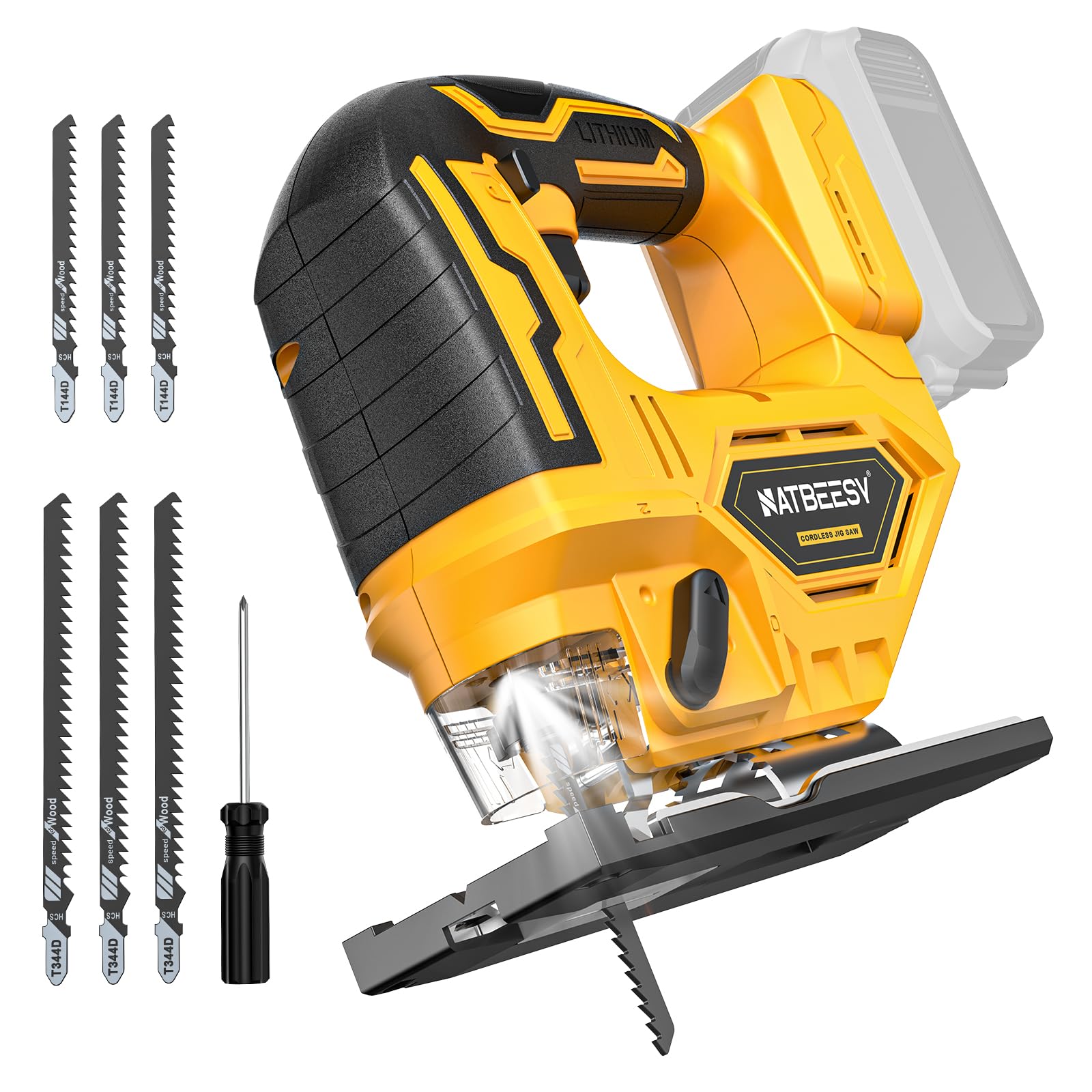 Cordless Jig Saw for Dewalt 20v Max Battery, Brushless Jigsaw Cut Off ...