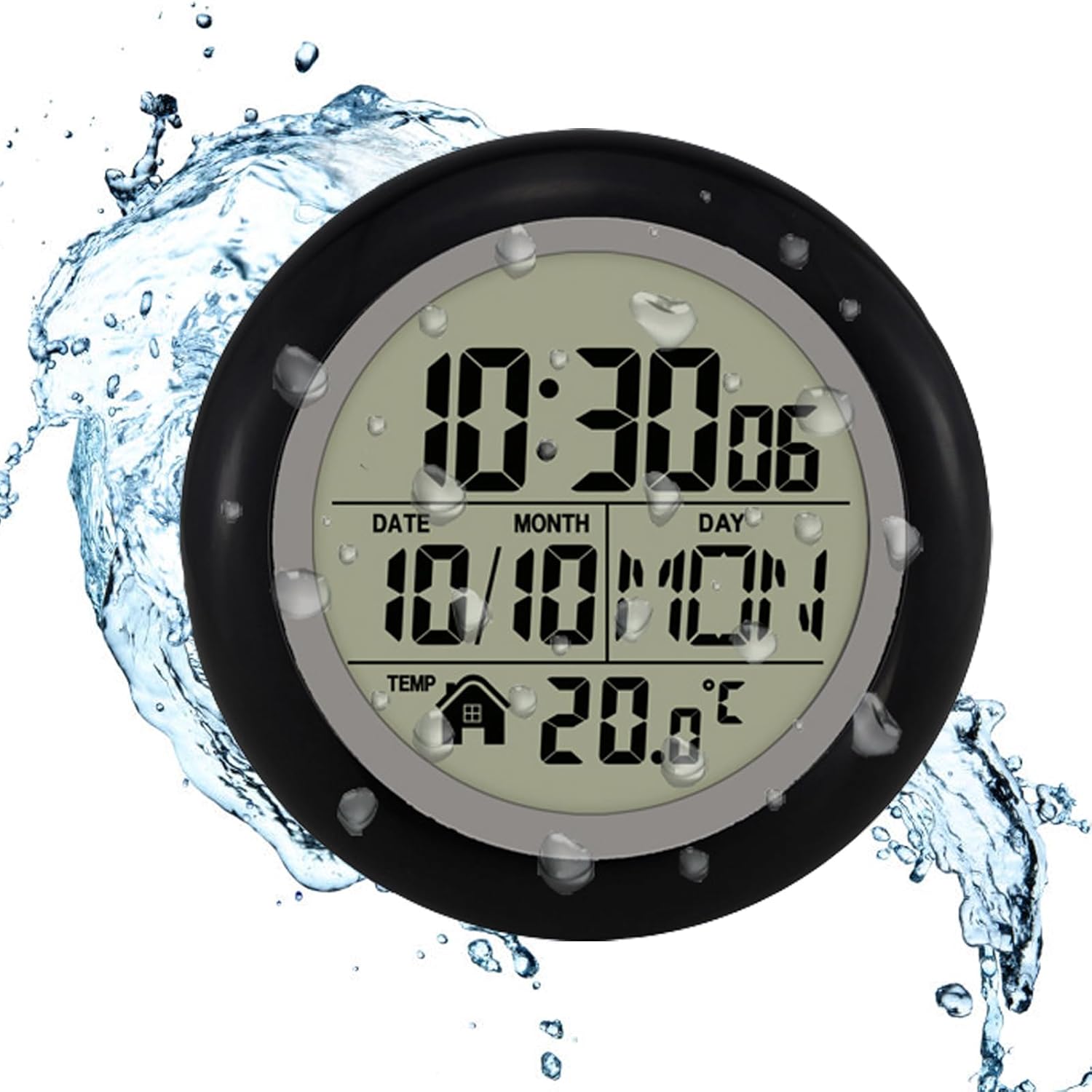 Amazon.com: Waterproof Bathroom Clock, Shower Wall Clock, Bathroom ...