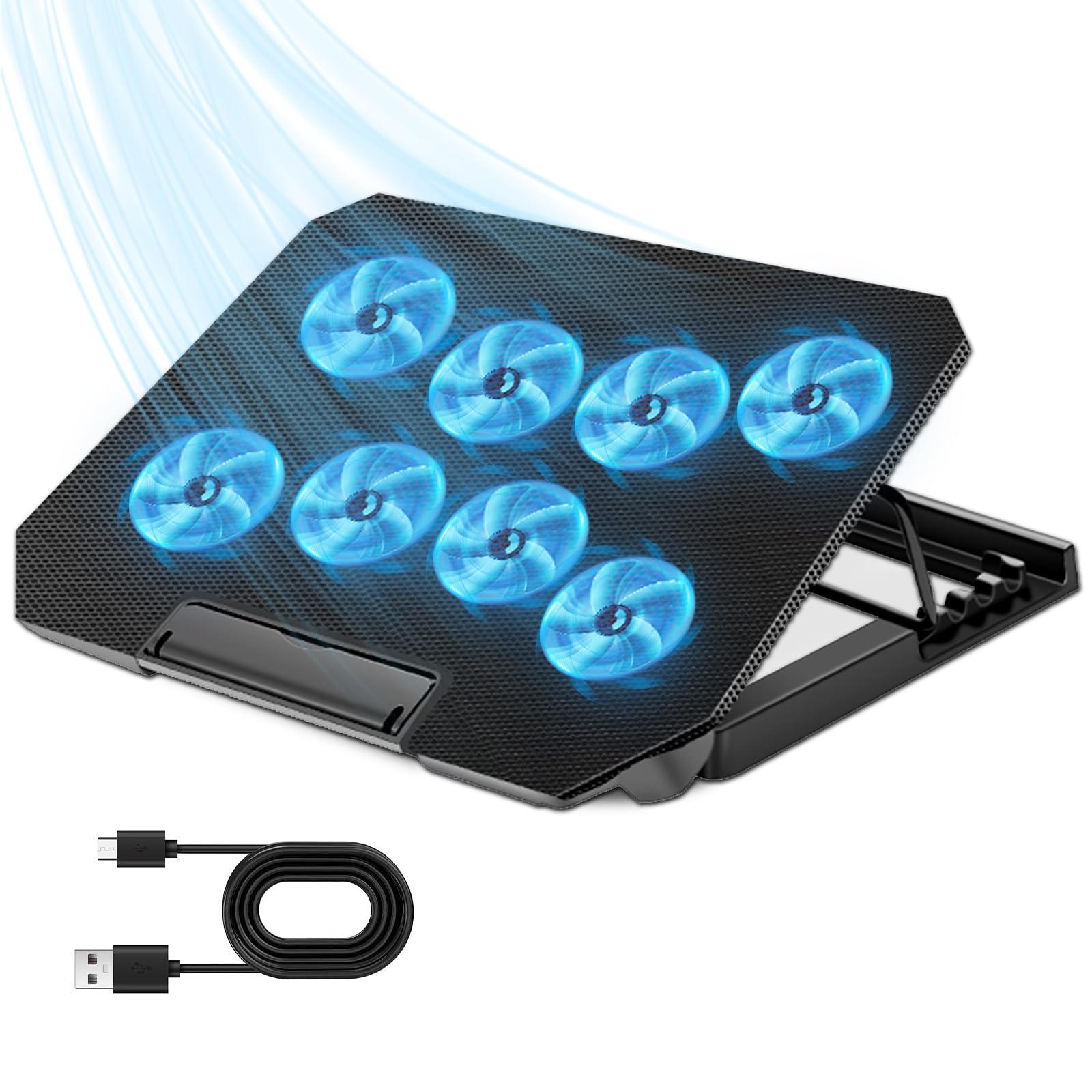 Ventilador para Laptop, Base de Refrigeración Ordenador Portátil con 8 ...